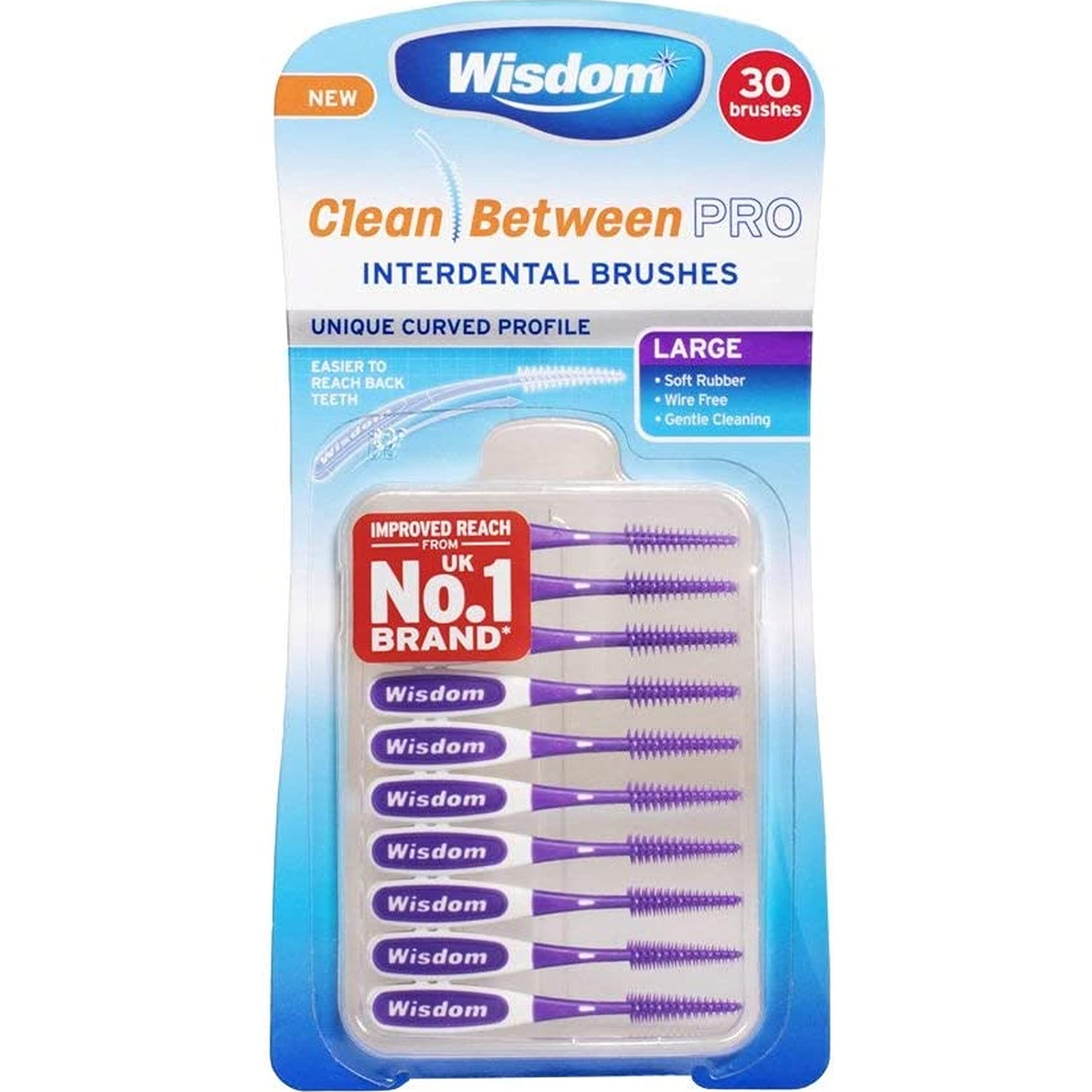 Wisdom 30 Clean Between Pro Large Interdental Brushes - Pack of 10 ...