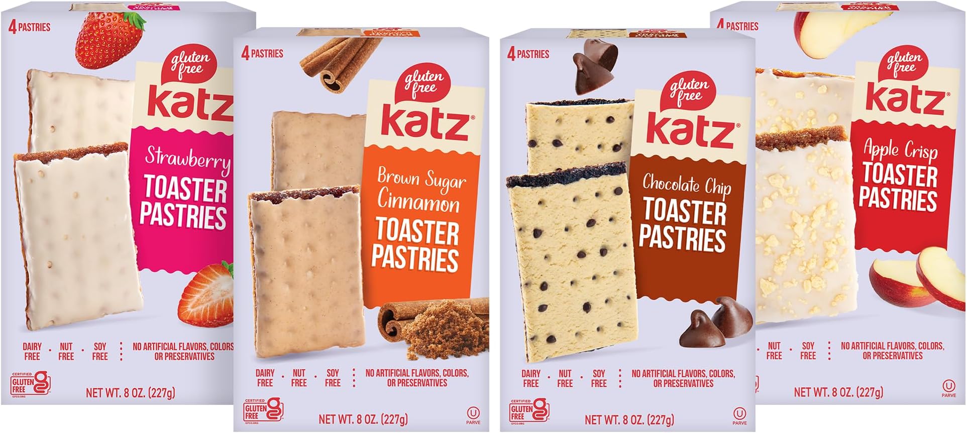 Amazon.com: Katz Gluten Free Snacks Toaster Pastries Variety Pack Apple ...