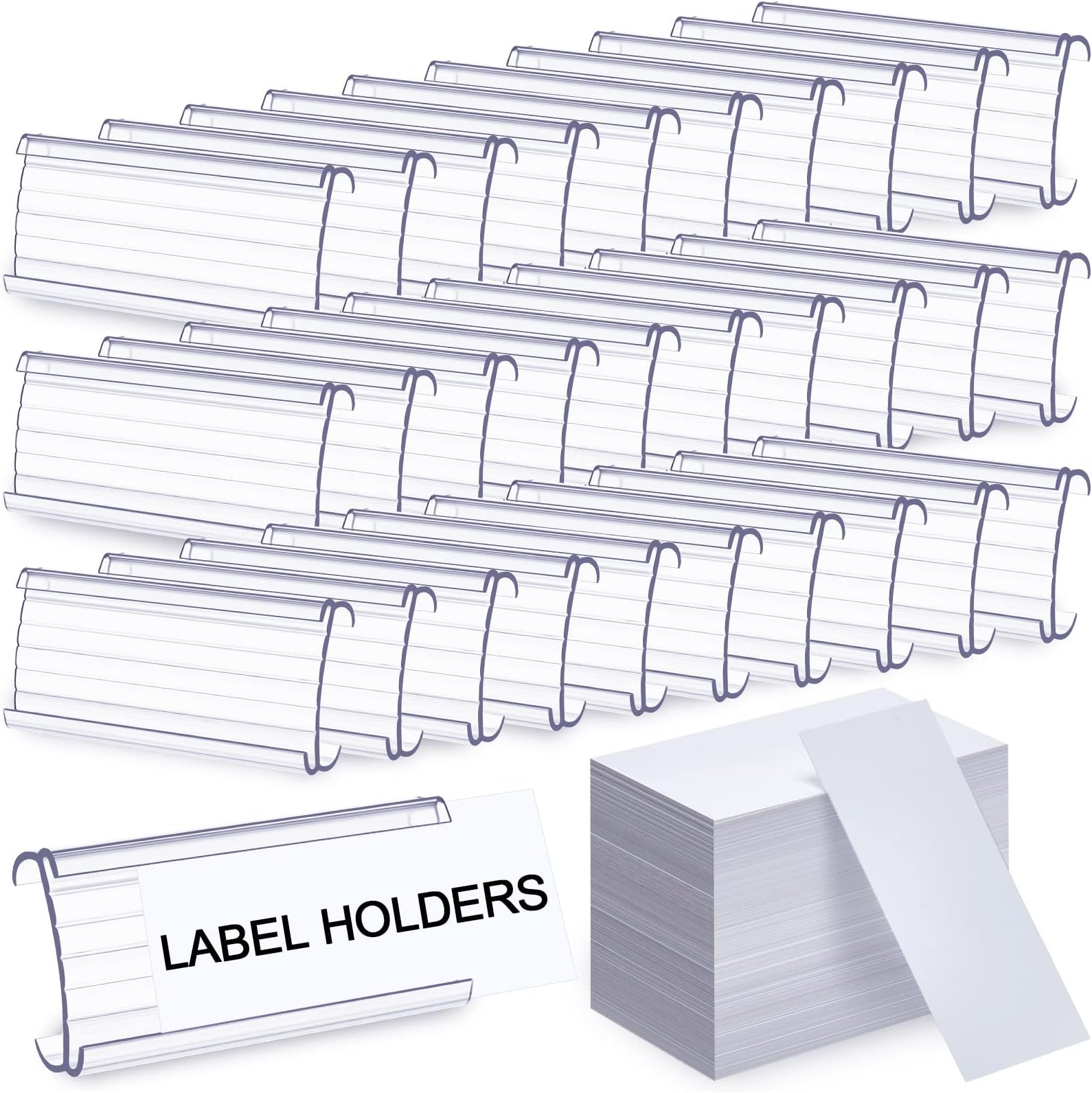 Amazon.com : Colarr 400 Pcs Wire Shelf Label Holder with 400 Pcs Label ...