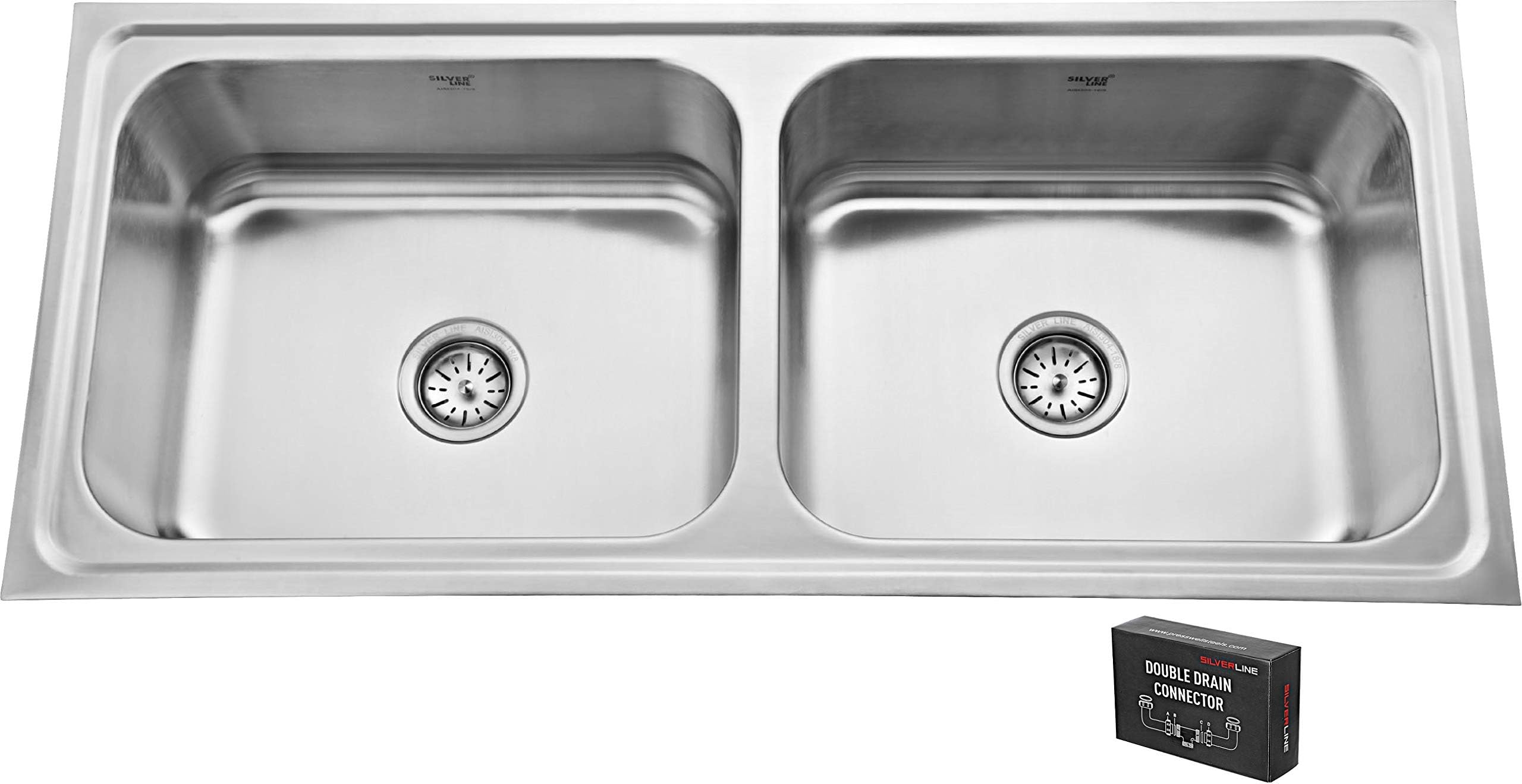 SILVER LINE Stainless Steel Grade 304 Kitchen Sink Size 40" x 20" x 8 ...