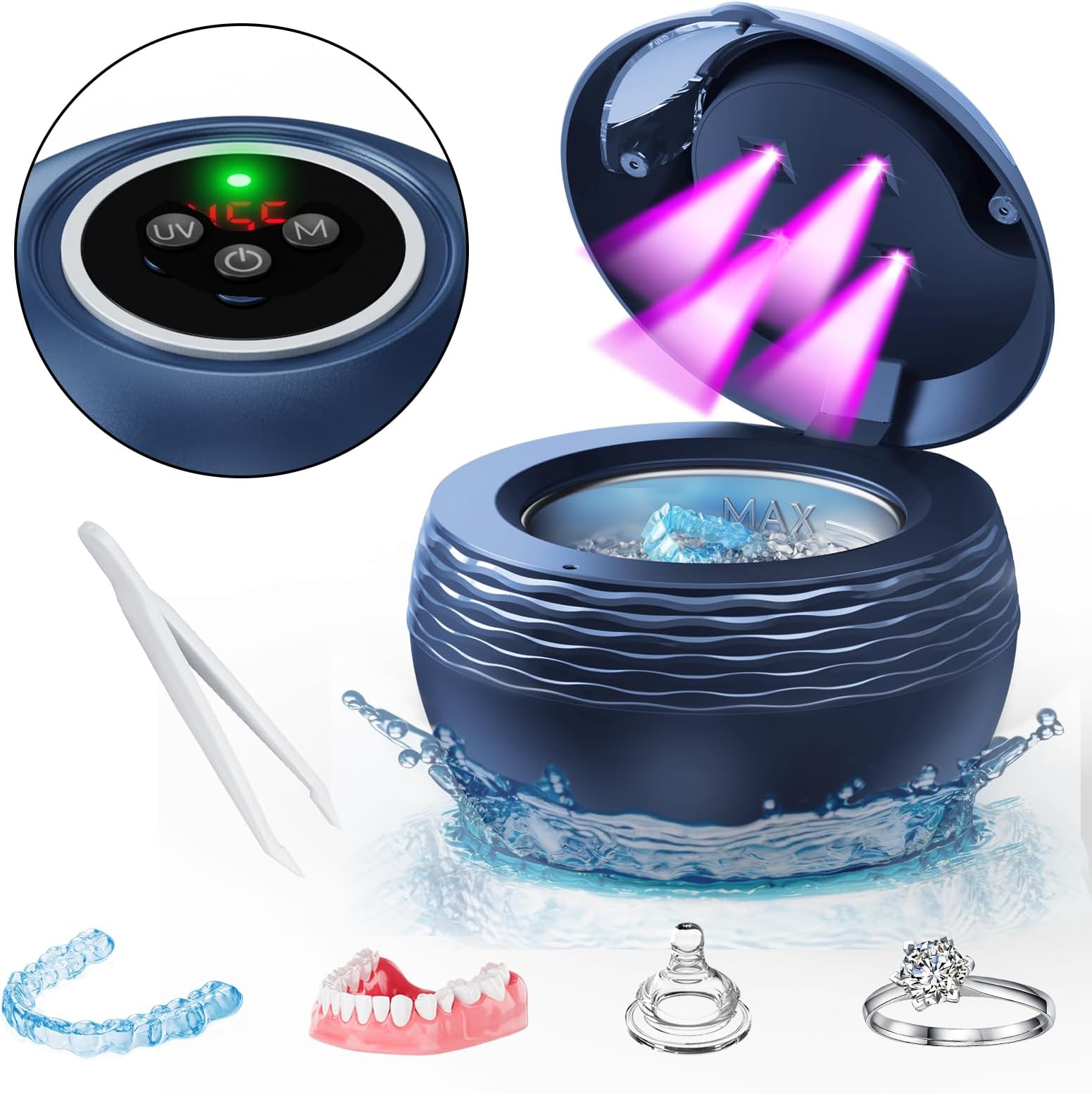 Amazon.com: CXRUY Ultrasonic Retainer Cleaner - UV Dental Cleaning Pod ...