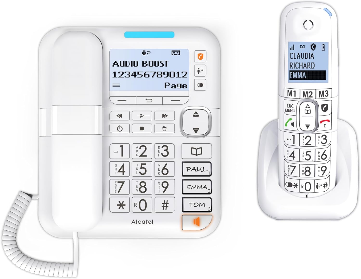 Alcatel XL785 Combo Voice - Corded Phone with Answering Machine and 2 ...