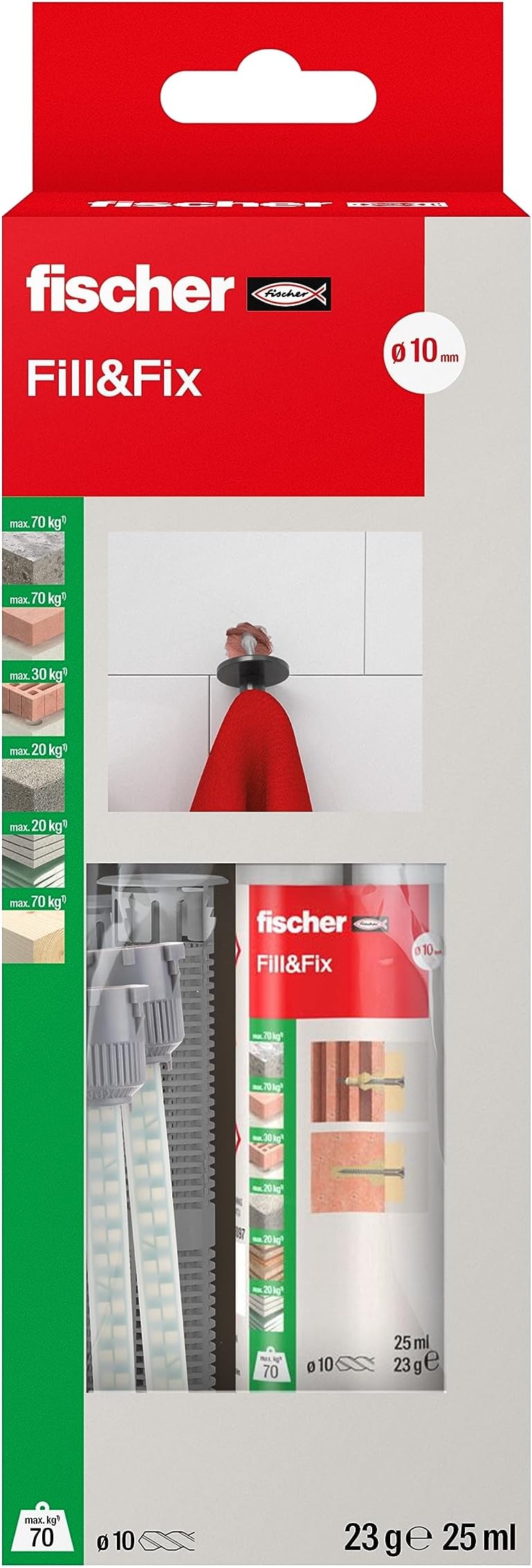 fischer Fill & Fix, Flüssigdübel und Reparaturmasse für ausgerissene ...