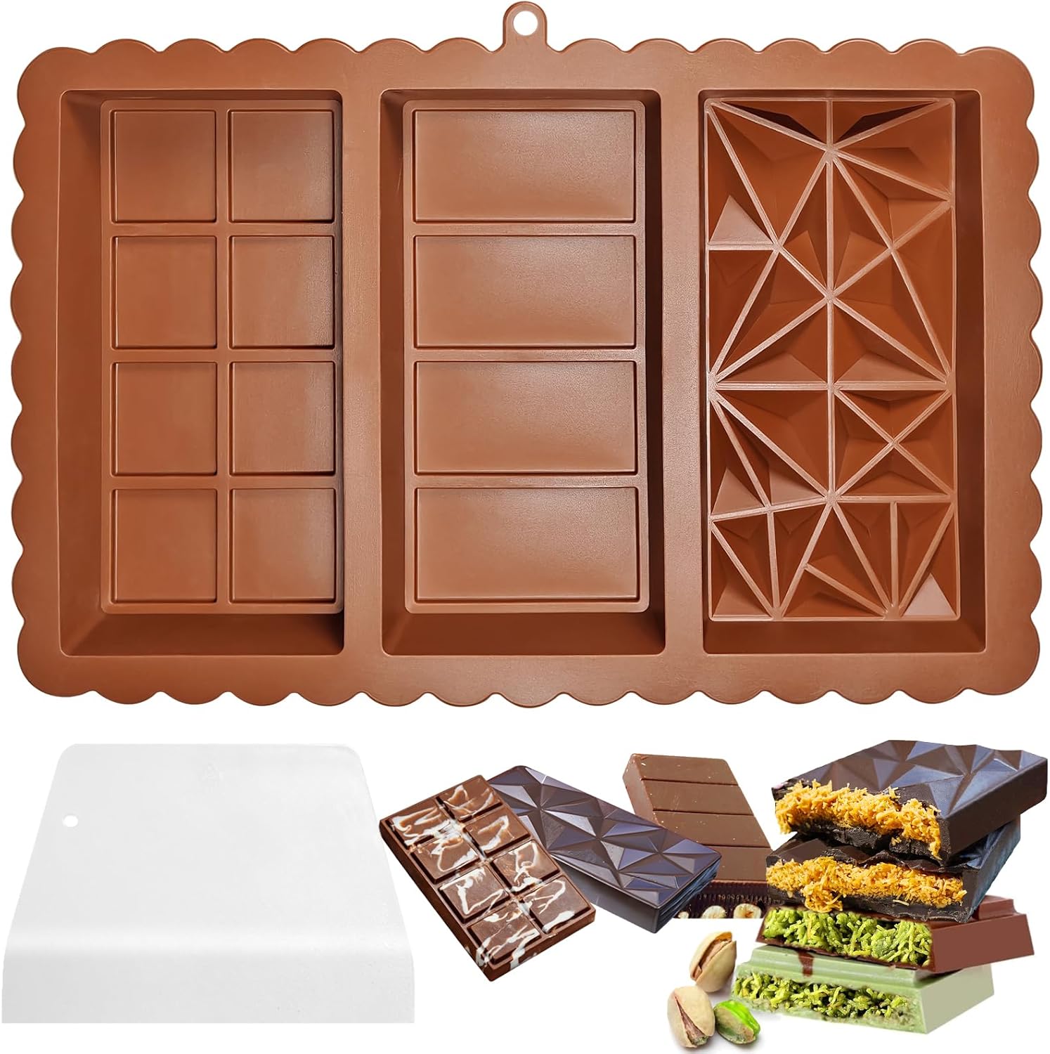 Amazon.com: Chocolate Bar Mold - Food Grade Silicone Chocolate Molds ...