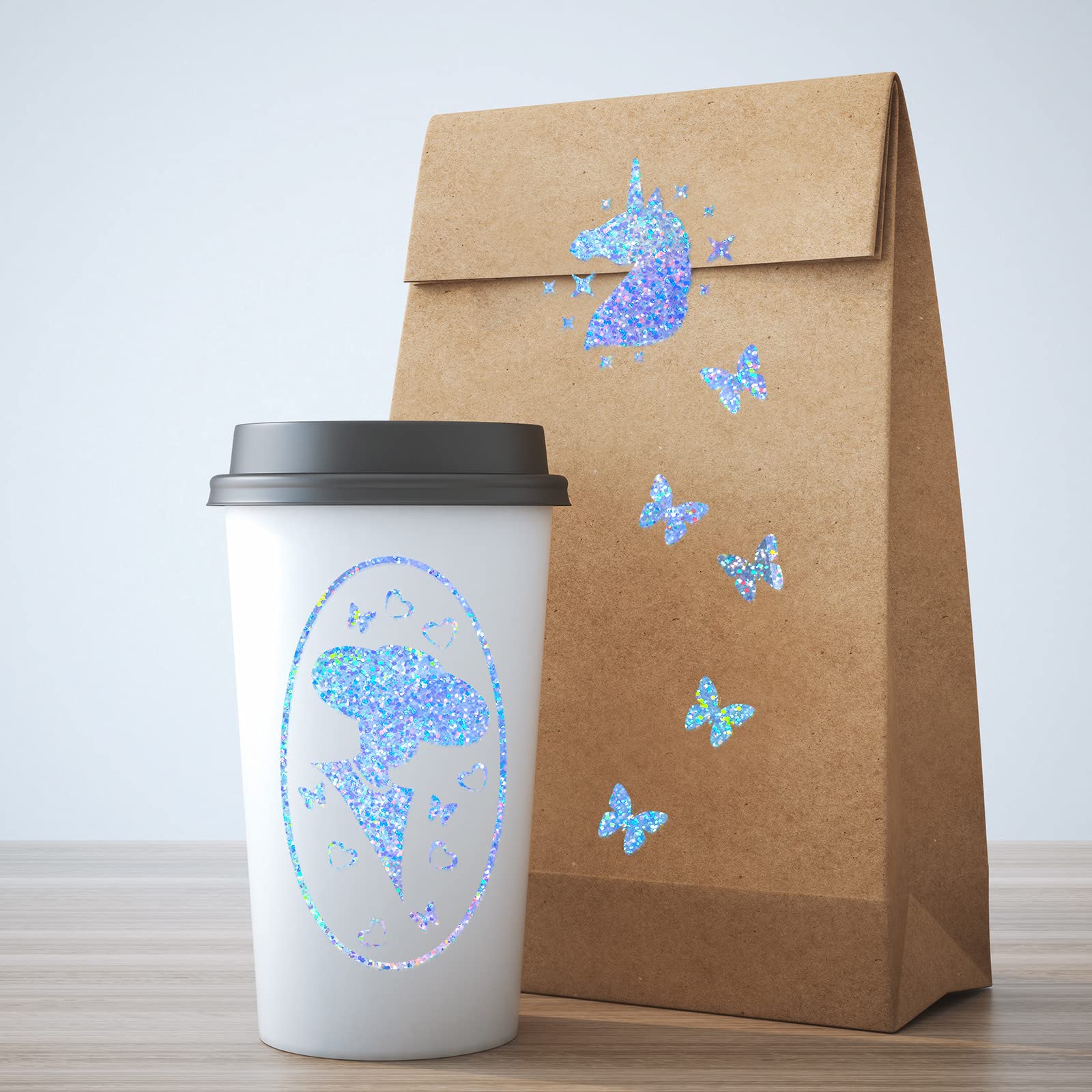 24 Sheets Transparent Holographic Overlay Holographic Vinyl Overlay ...