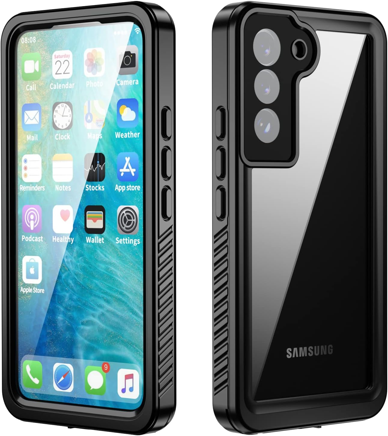 Amazon.com: DINGXIN for Samsung Galaxy S22 Case Waterproof IP68 Certified Dustproof Shockproof ...