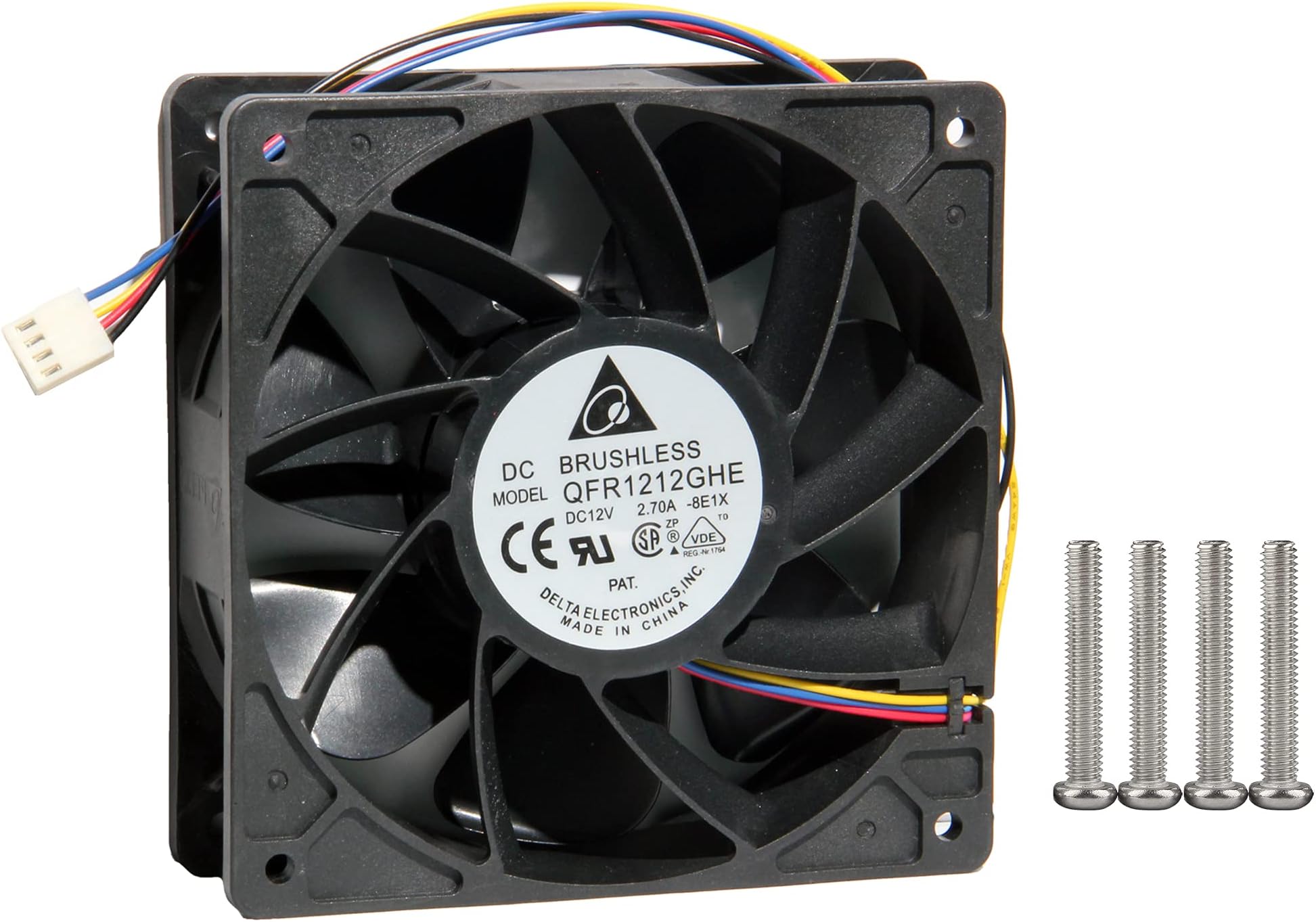 Amazon.com: Delta 120mm High CFM Fan AFB1212SHE High Speed 12V DC 120mm ...