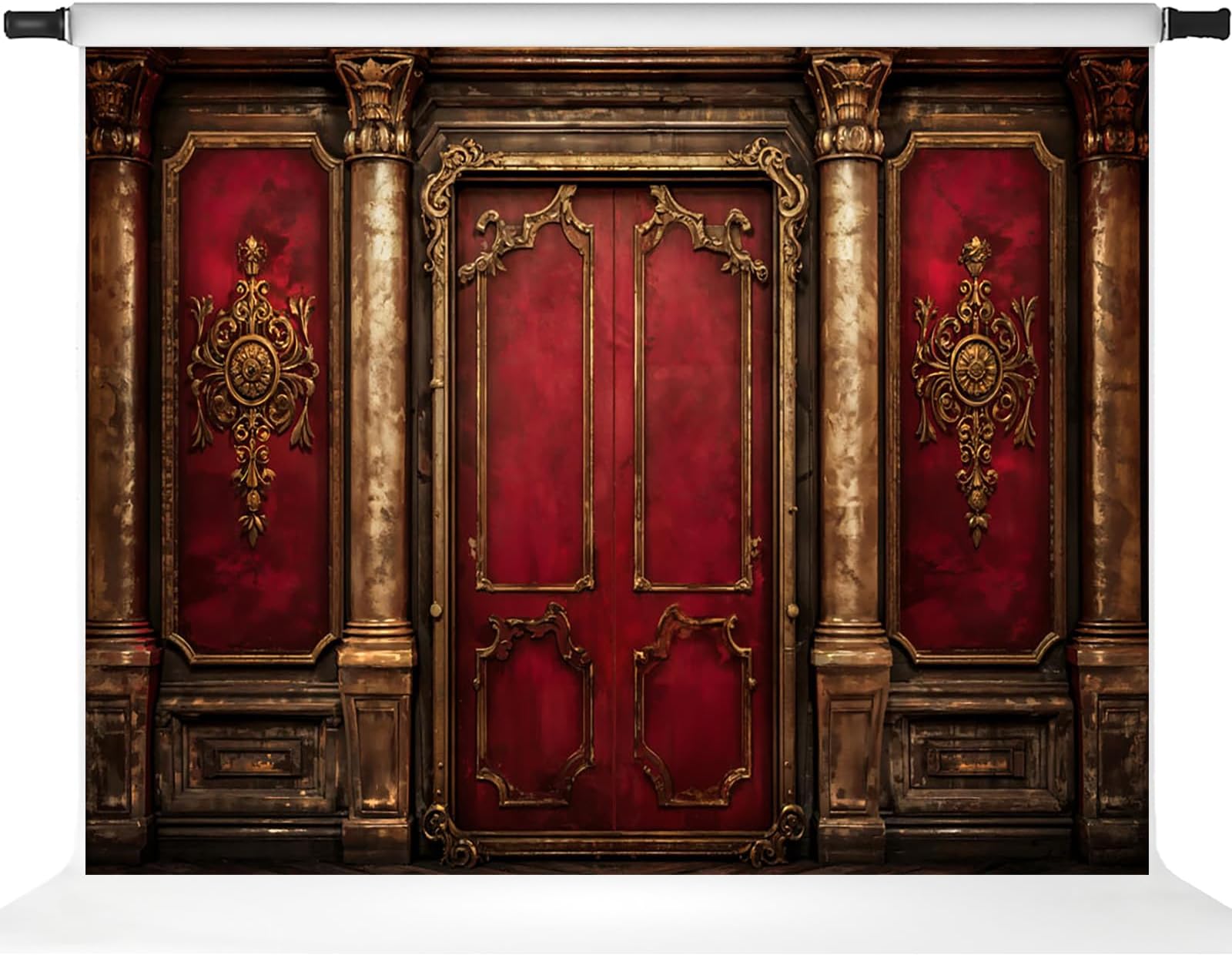 Amazon.com : Kate Red Retro Wall Backdrops Classic Interior Backdrops ...