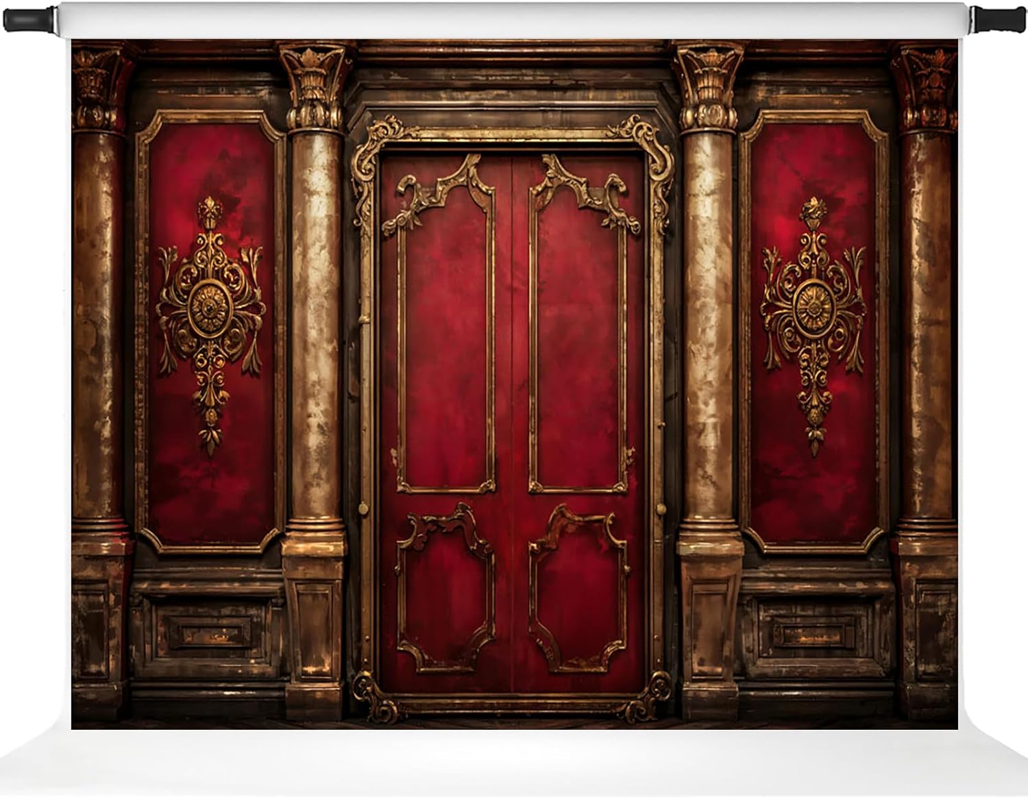 Amazon.com : Kate Red Retro Wall Backdrops Classic Interior Backdrops ...