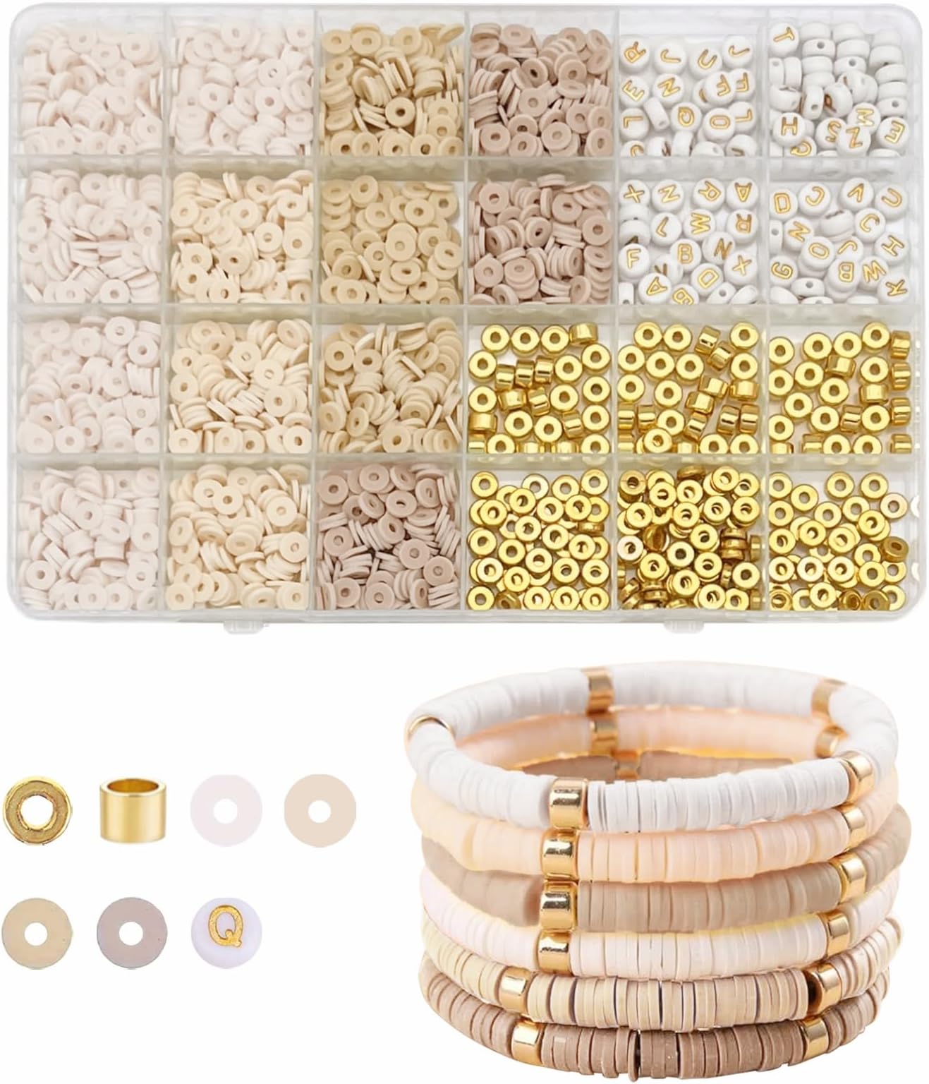 Amazon.com: EMUFOOK 2064pcs Clay Beads for Bracelet Making Kit for ...
