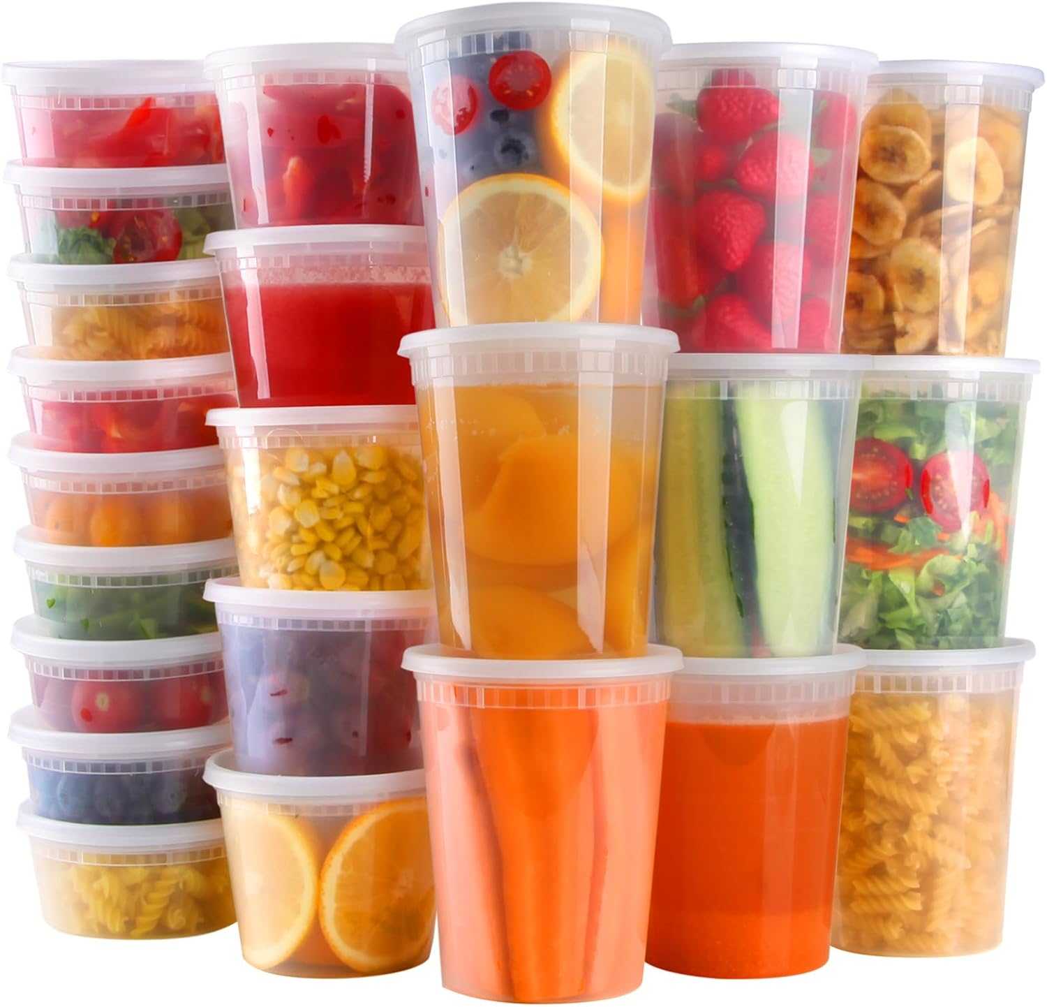 Amazon.com: Deli Containers with Lids 48 Sets [8,16, 32 oz 16 Each ...