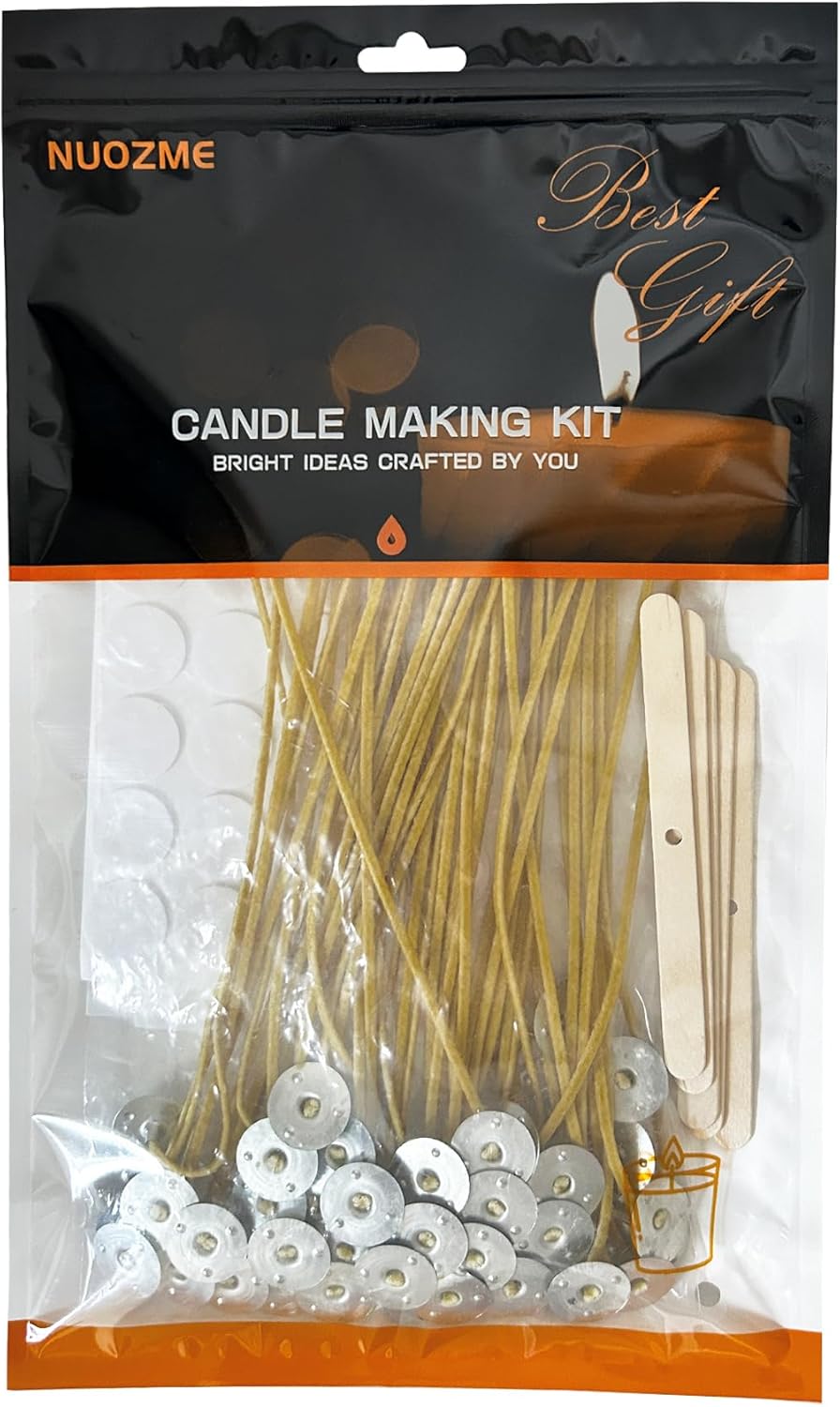 Amazon.com: Nuozme 50 Pcs 8" Natural Candle Wicks,Pre-Waxed by Natural ...