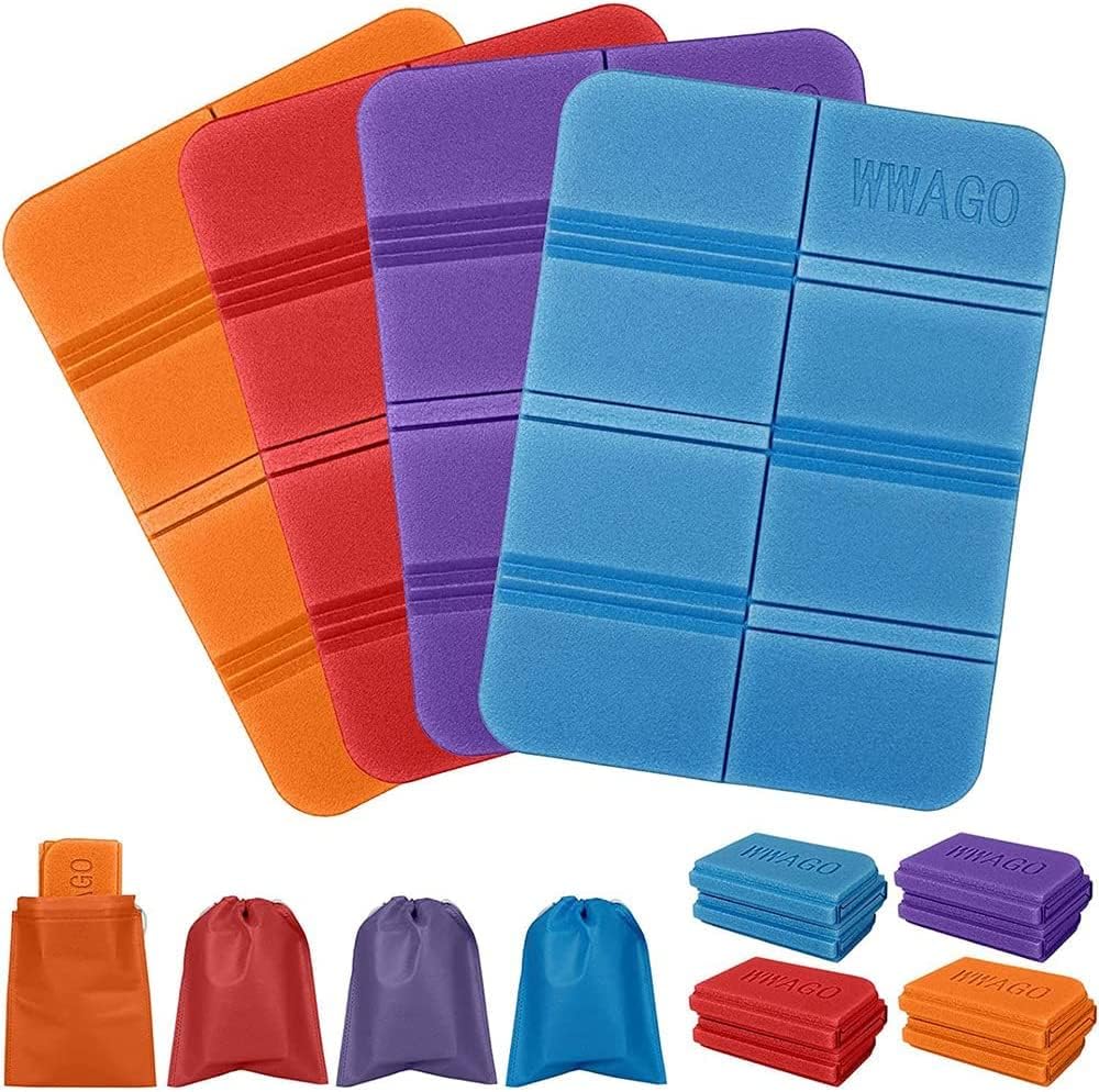 4 Pack Camping Cushion Seat, Foam Hiking Seat Pad, Foldable Sitting Mat ...