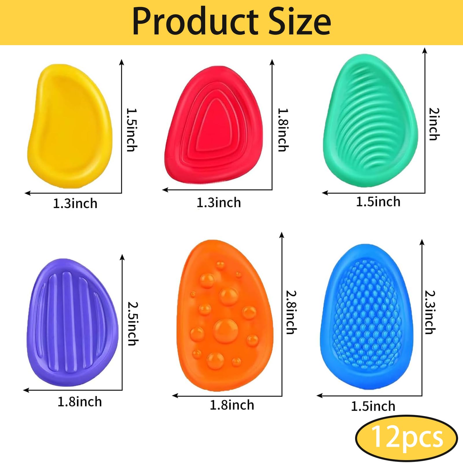 12 Piece Set Textured Worry Stone, Sensory Fidget Toys, Sensory Stones ...