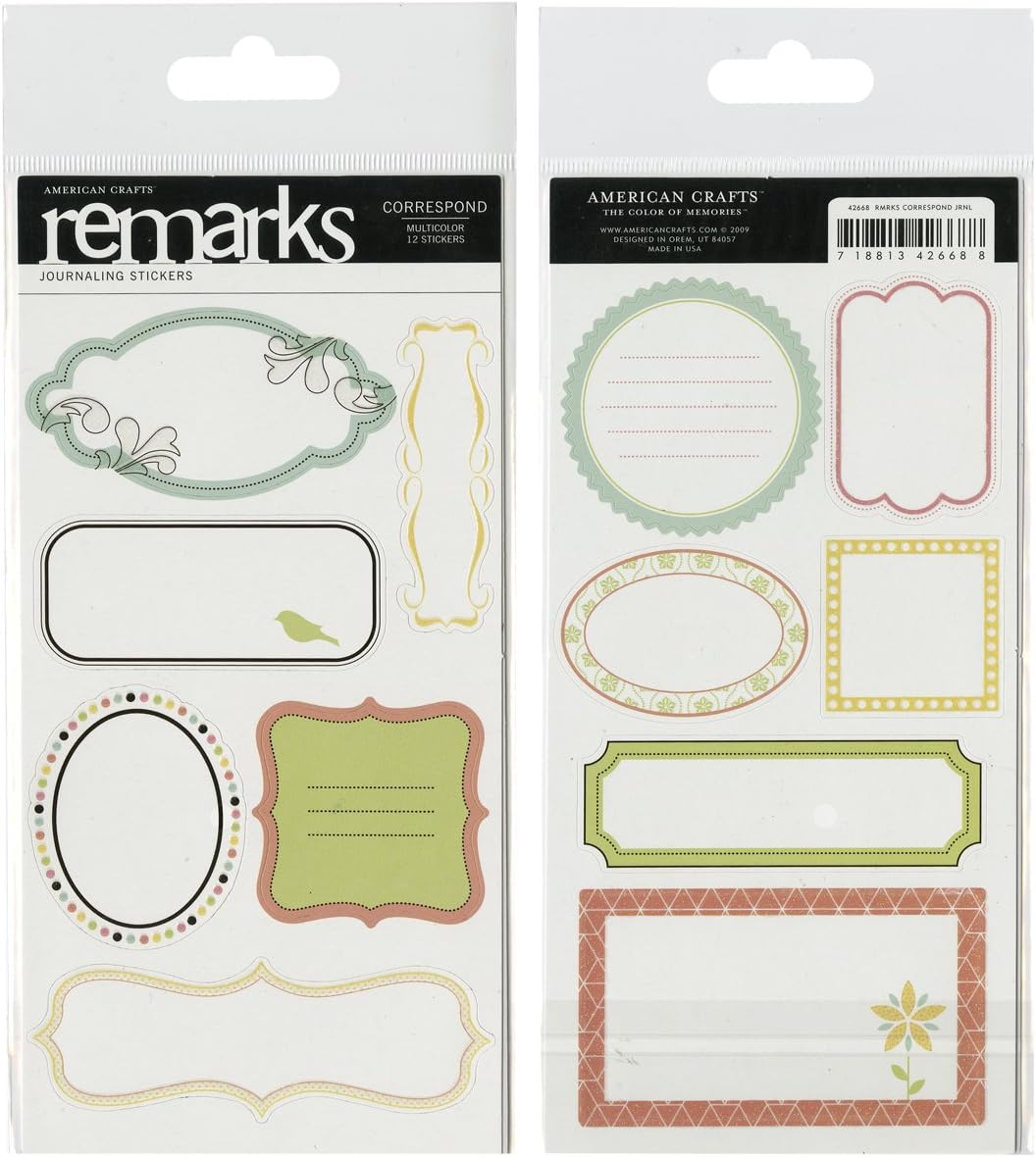 Amazon.com: American Crafts Remark Double-Sided Sticker Sheet ...