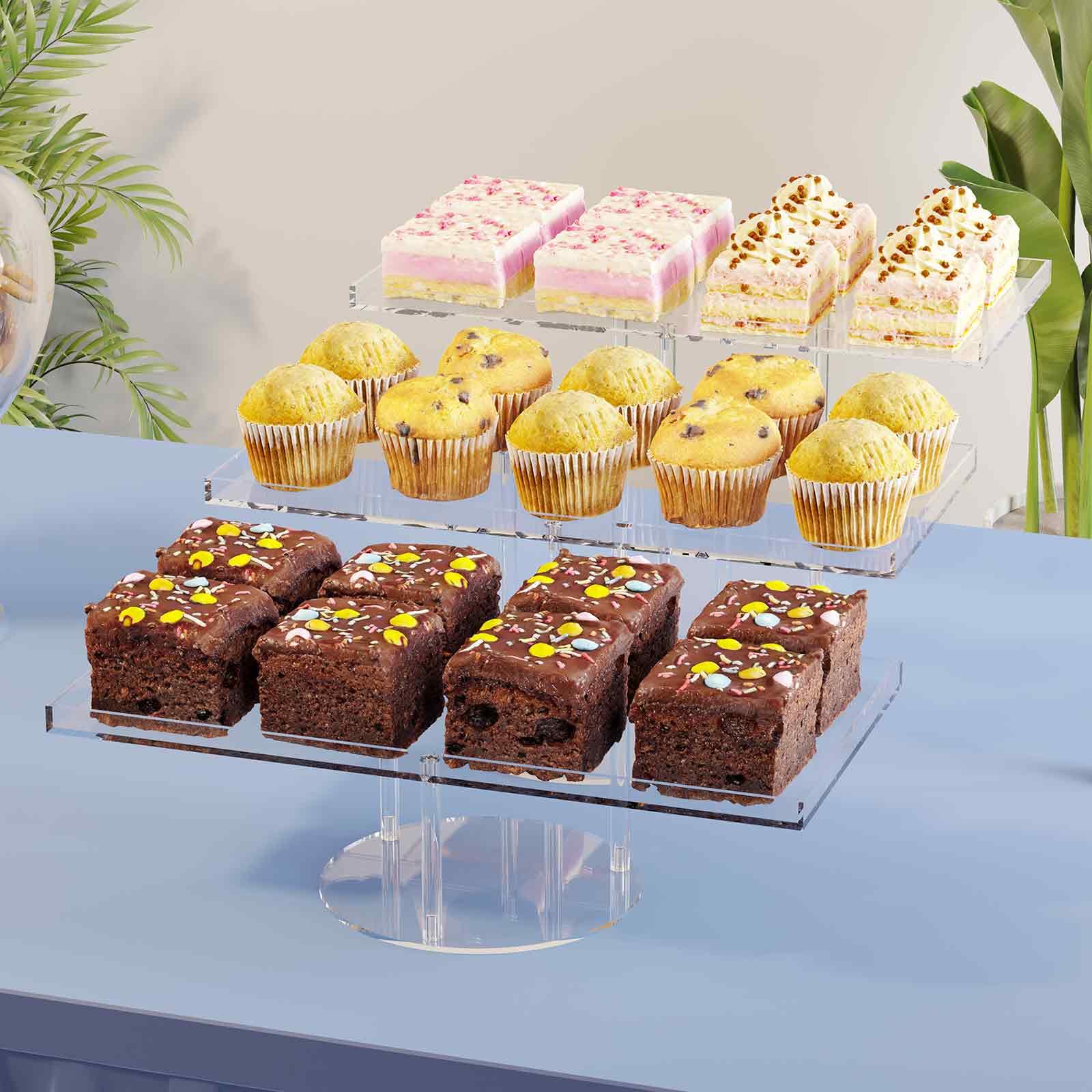 Snapklik.com : 3 Tier Dessert Table Display Set, Clear Acrylic Cupcake ...
