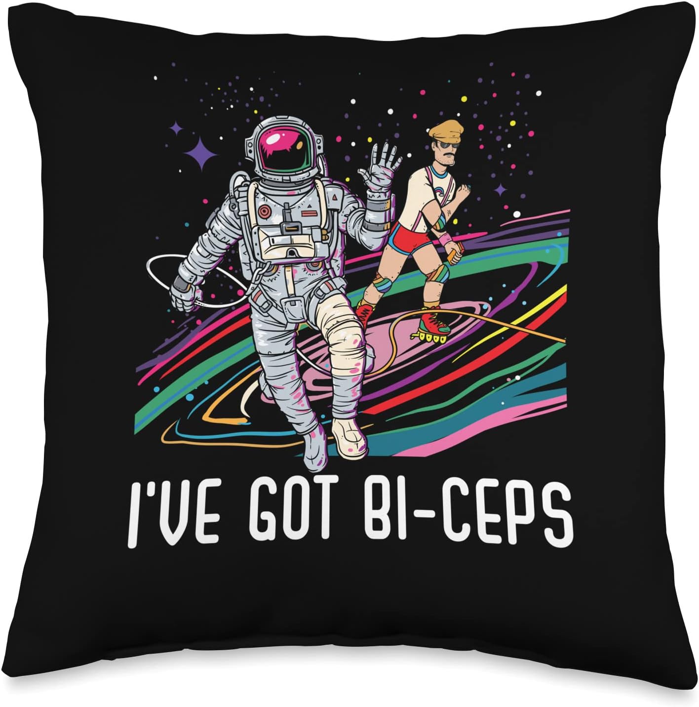 I've Got Bi-Ceps Bisexual Pride Bodybuilder LGBTQ Throw Pillow