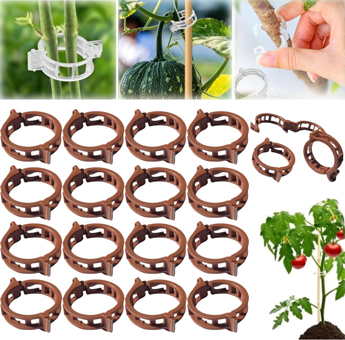 Amazon.com: Secured Plastic Plant Clips, 2024 Combinable Plant Support ...