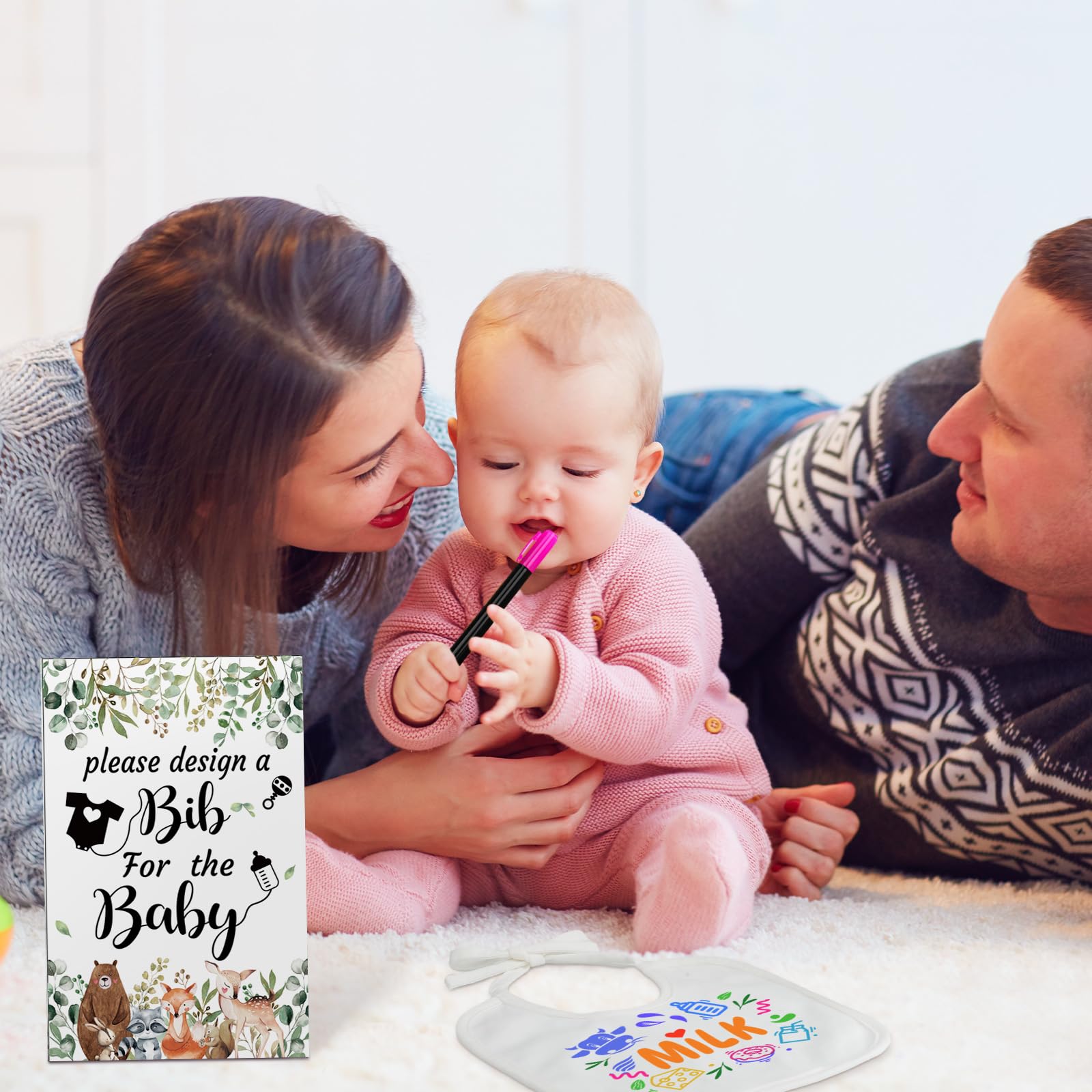 Snapklik.com : Newwiee 55 Pcs White Bibs For Baby Decorating Design A ...