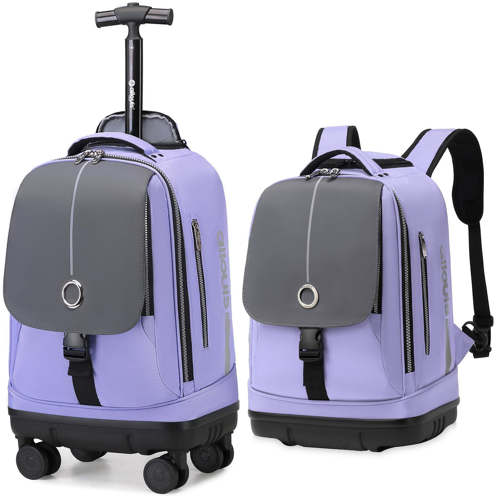 Amazon.com: Hlrmsat Rolling Backpack with 4 Detachable Wheels 18 Inch ...