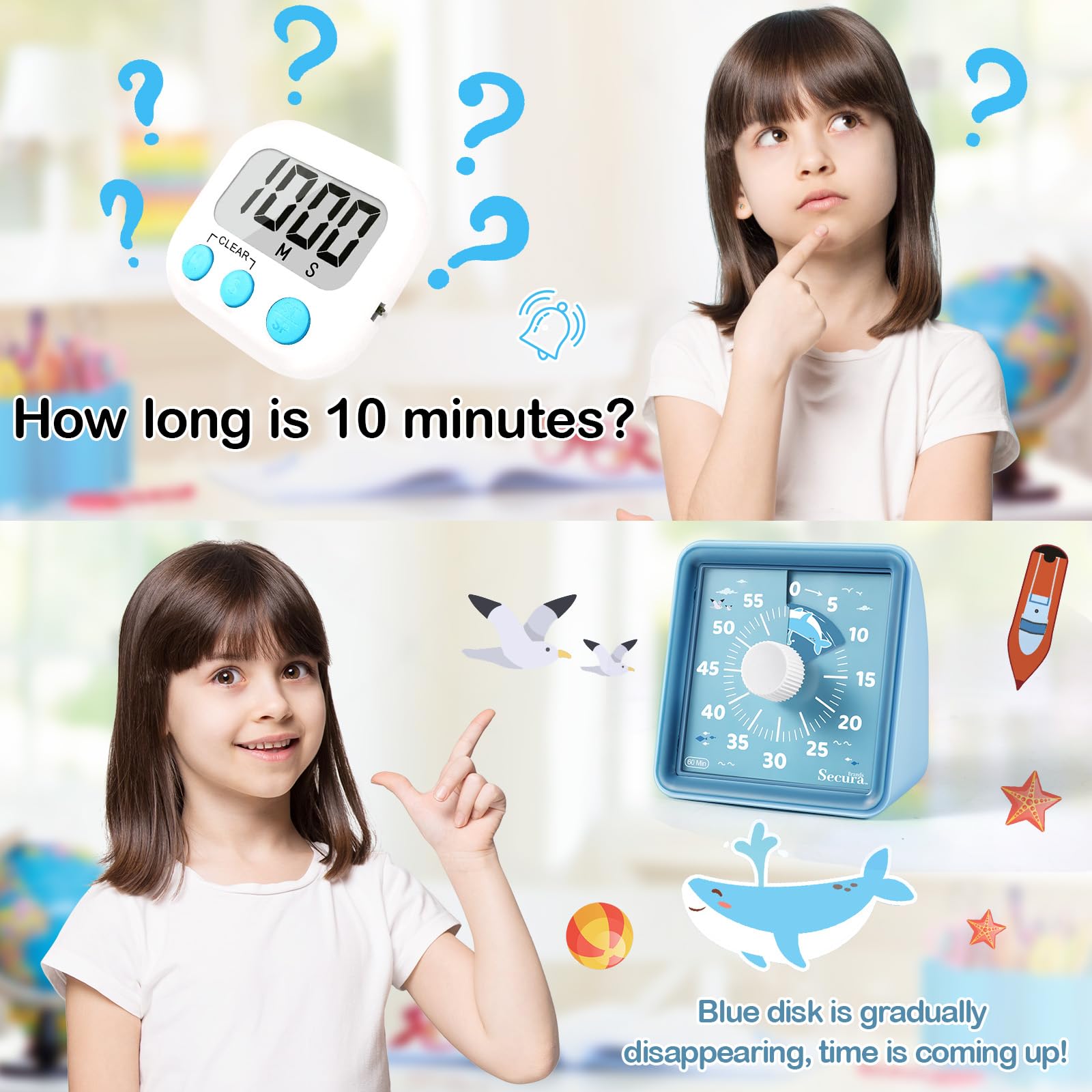 Snapklik.com : Secura 60-Minute Visual Countdown Timer For Kids ...