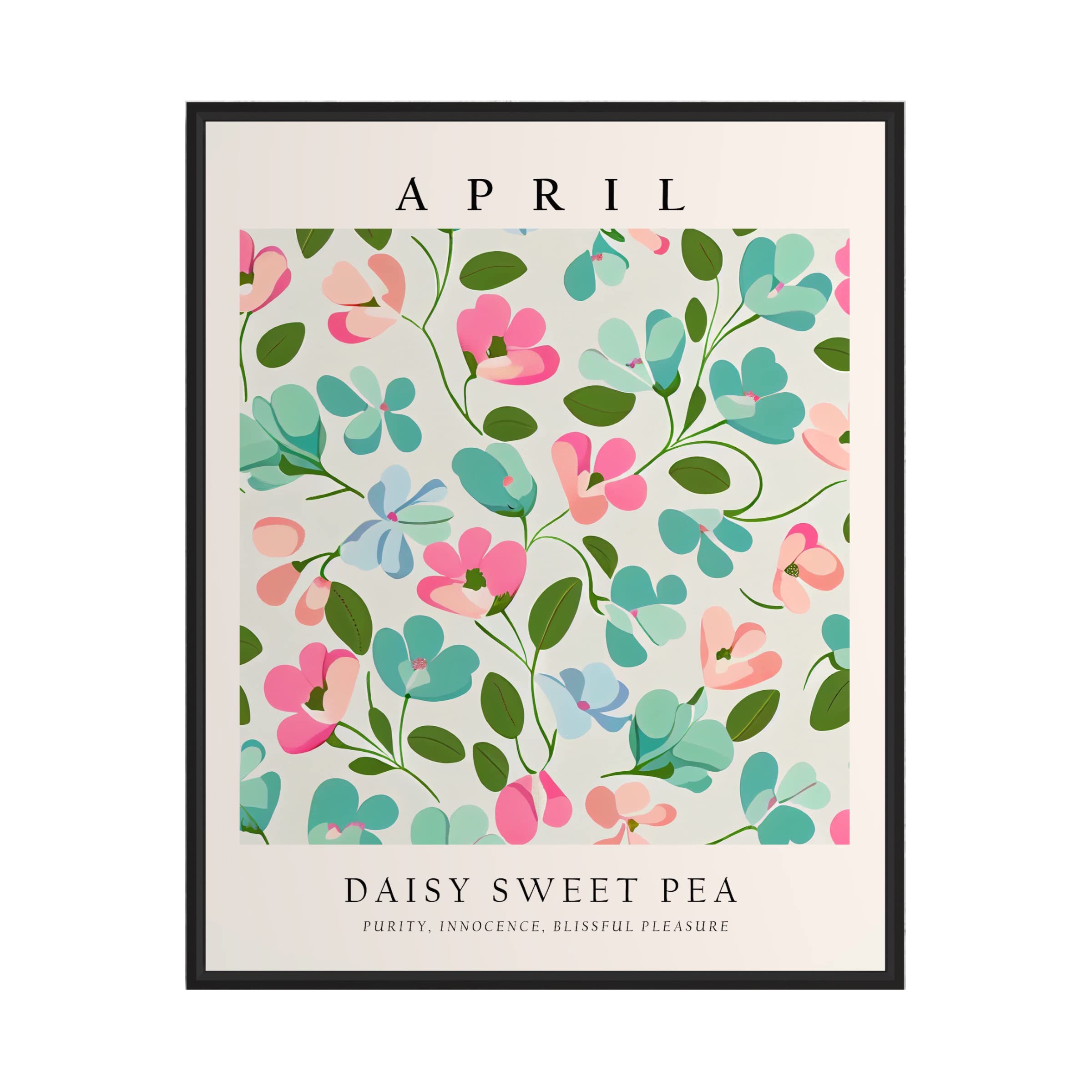Amazon.com: April Flower Month Art Print, Birth Month Poster Wall art ...