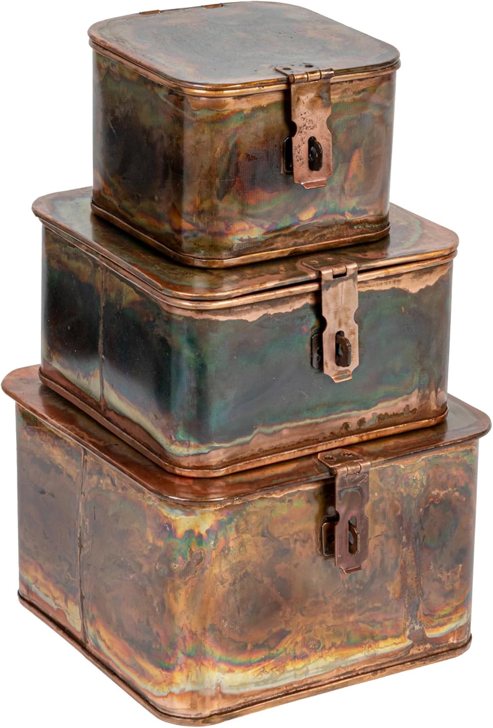 Amazon.com: Creative Co-Op Various Square Decorative, Burnt Copper ...
