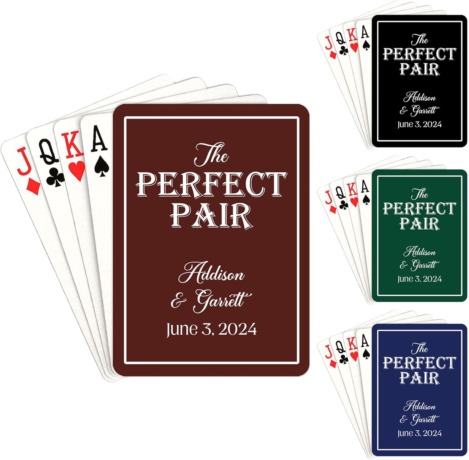 Amazon.com: Custom Wedding Playing Cards Personalized Family Name Date ...