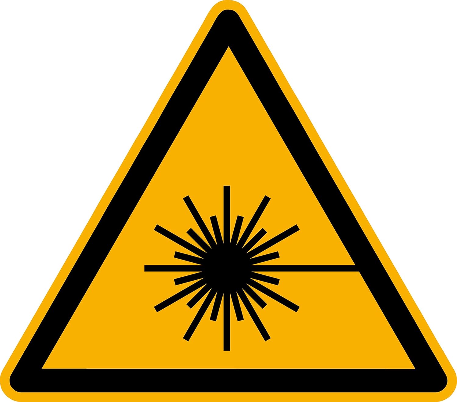 Laser Beam Warning Sticker ASR/ISO W004 SL50 mm Pack of 12 : Amazon.co ...