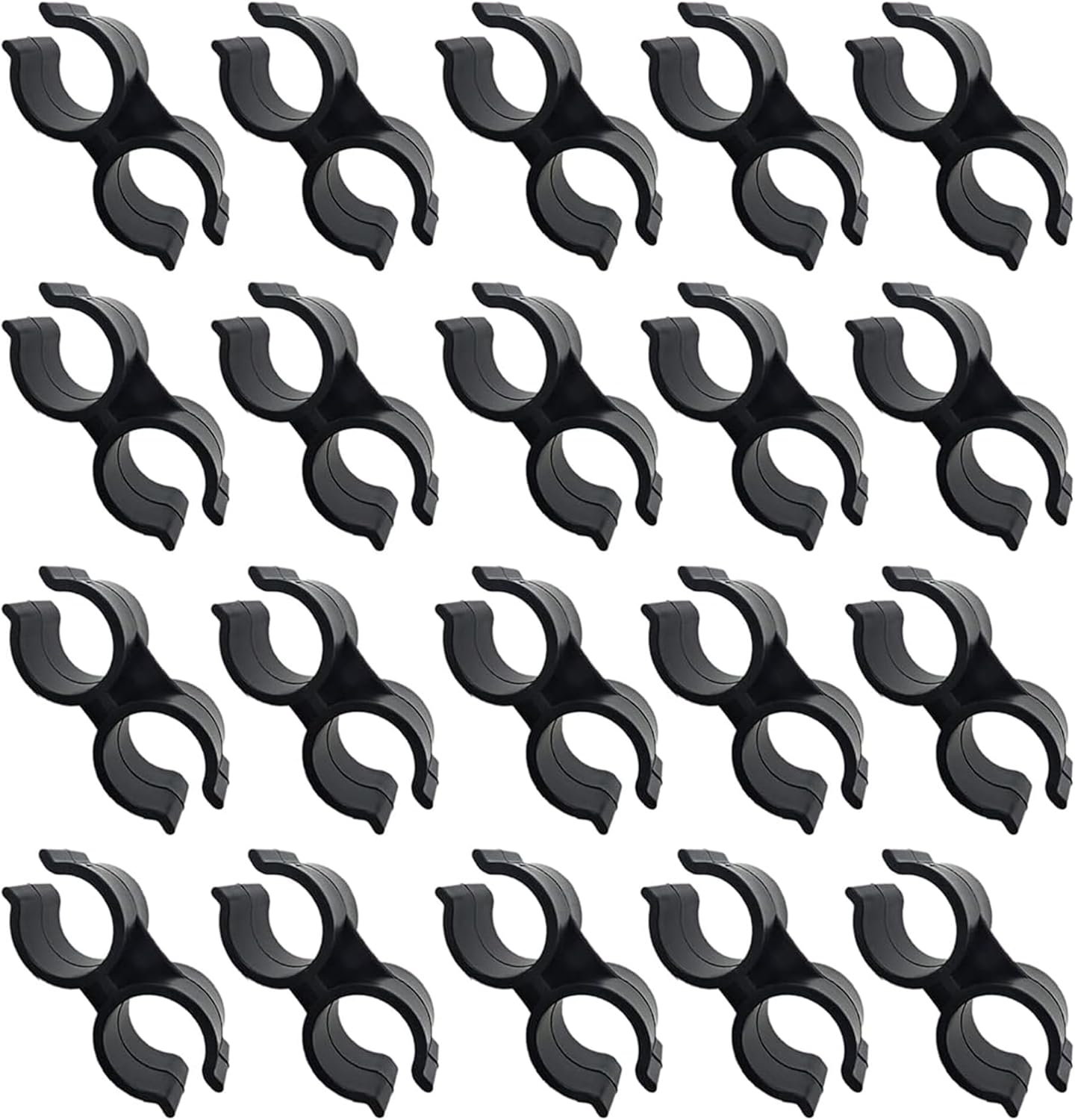 20Pcs Double Port Pipe Clamps Clips PVC Pipe Fastener Clips Shelf Pole ...