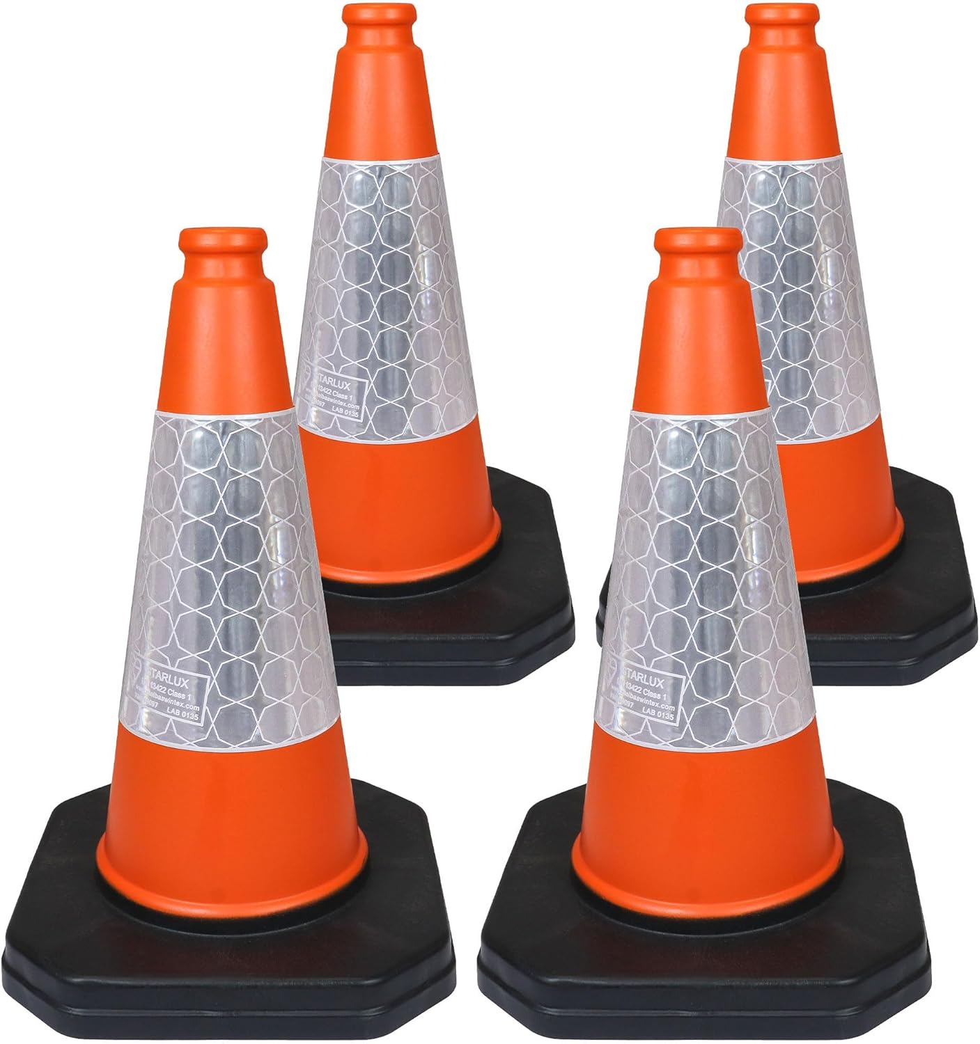 460mm 1-Piece Pack of 4 - High Traffic Cones for Street Safety - Strong ...