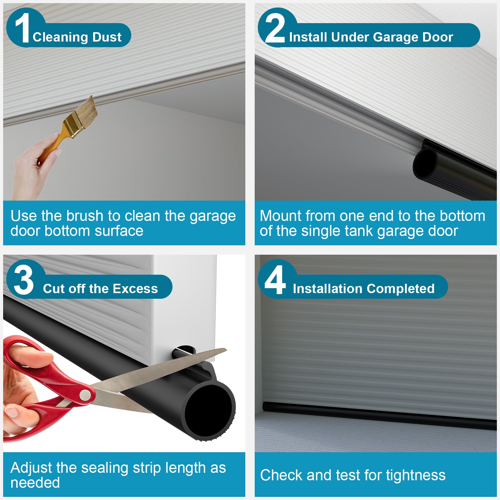 Snapklik.com : Garage Door Seals Bottom Rubber Weather Stripping, 16.8 ...