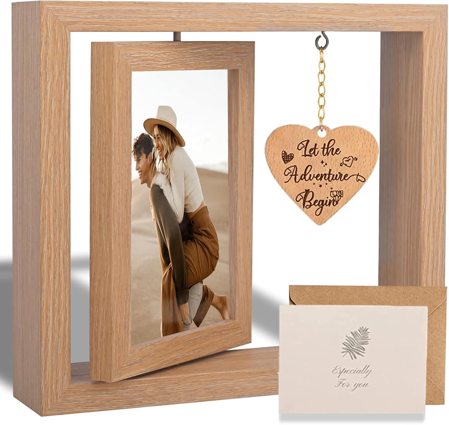 GUANKE Couple Picture Frames, Rotating Romantic Picture Frames for ...