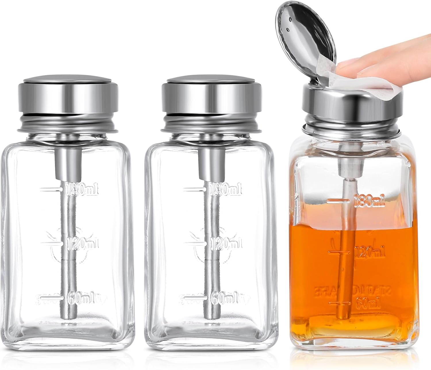 Amazon.com: Guiqulai 3 Pcs Clear Pump Dispenser Bottle Push Dispenser ...