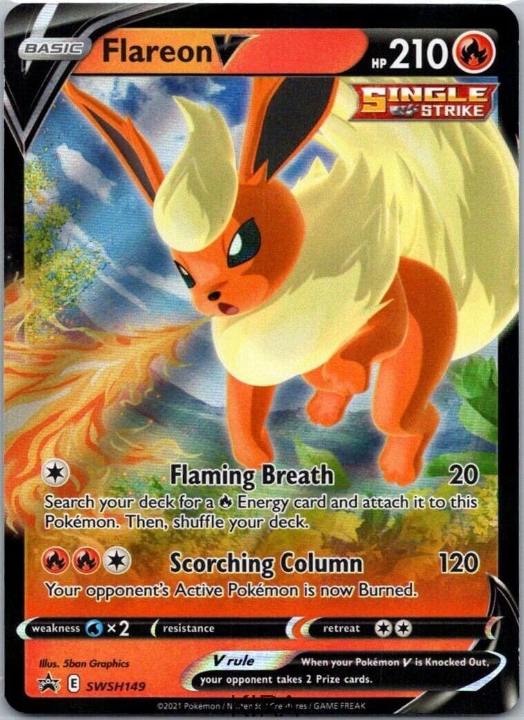 Amazon.com: Pokemon Flareon V Holo SWSH149 Black Star Promos ...