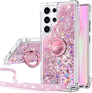 Silverback for Samsung Galaxy S25 Ultra Case with Ring, Women Girls Bling Holographic Sparkle ...