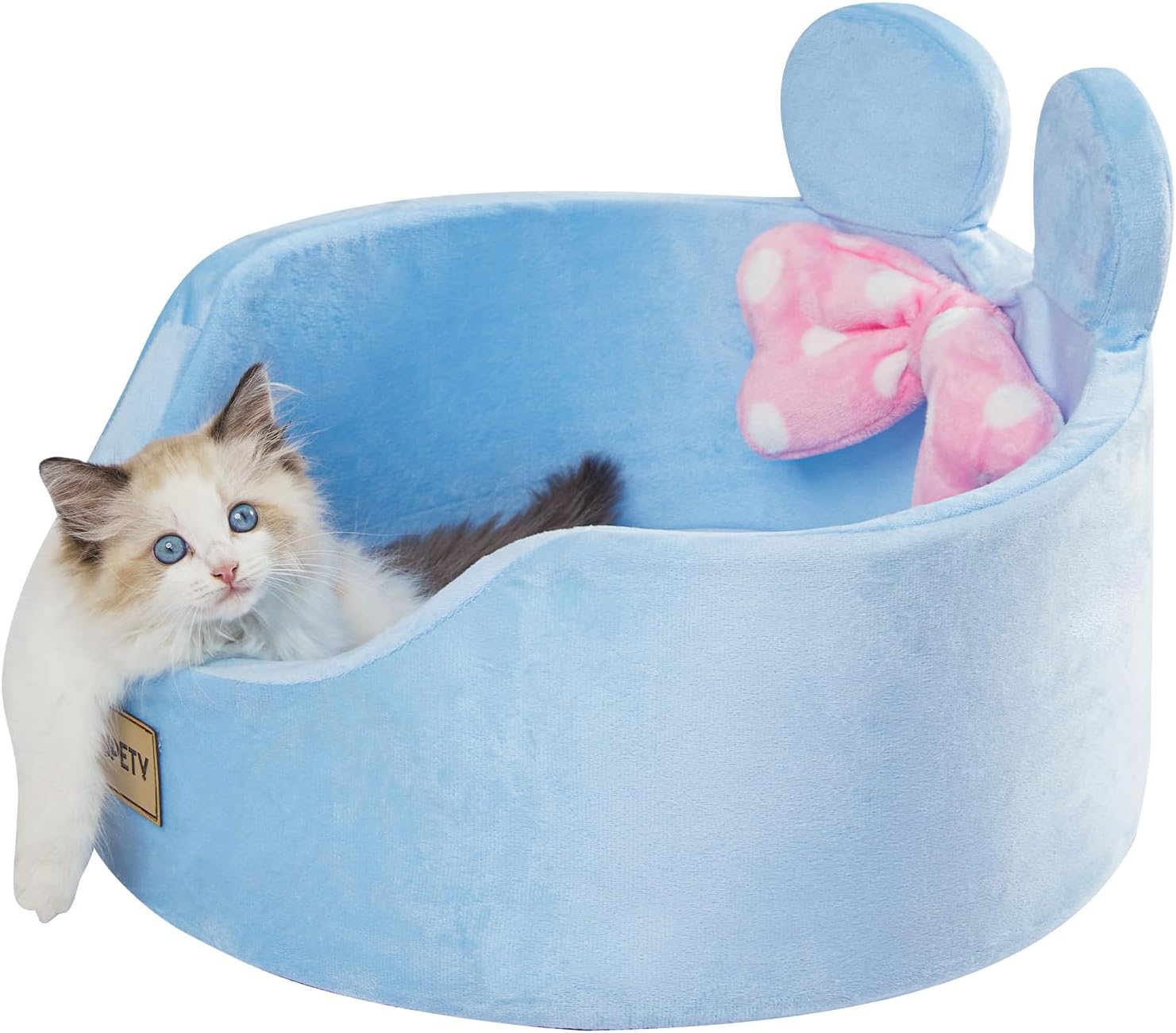 Amazon.com : Jiupety Round Cat Bed,Cute Small Dog Bed for Indoor Cats ...