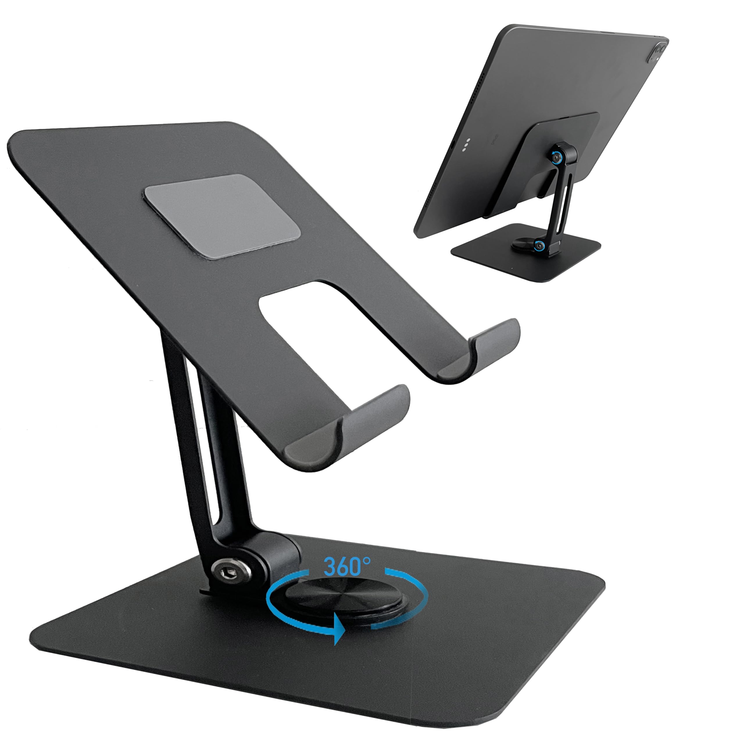 TARKAN 360 Degree Rotating Adjustable Metal Tablet Stand, Foldable Desk ...