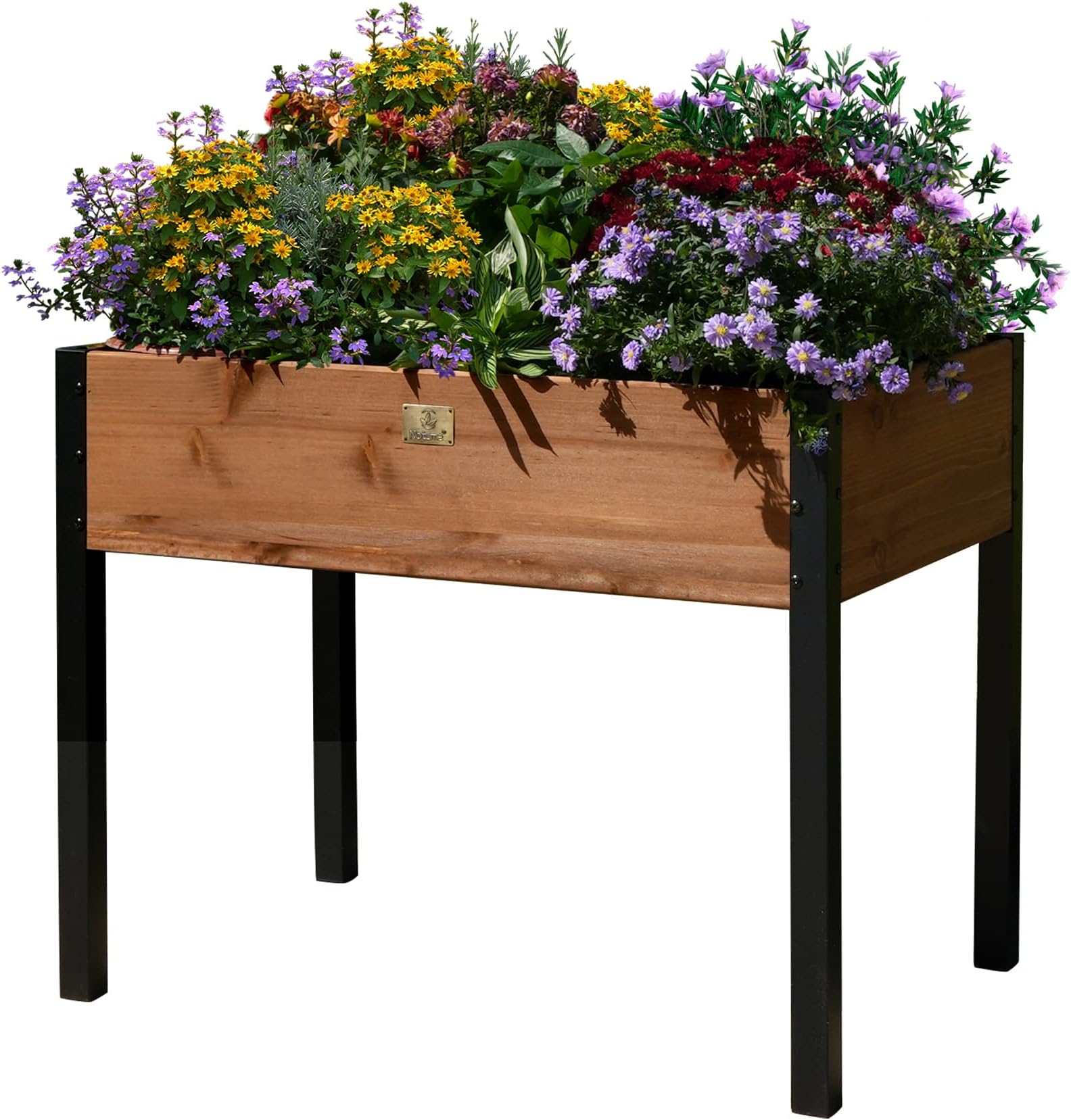 Amazon.com: Notume Wood Rectangular Garden Planter Box Raised Bed ...