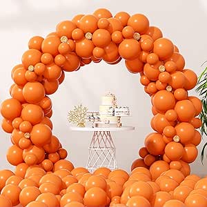 Amazon.com: 182pcs Orange Latex Balloons 5/10/12/18 inch, Burnt Orange ...