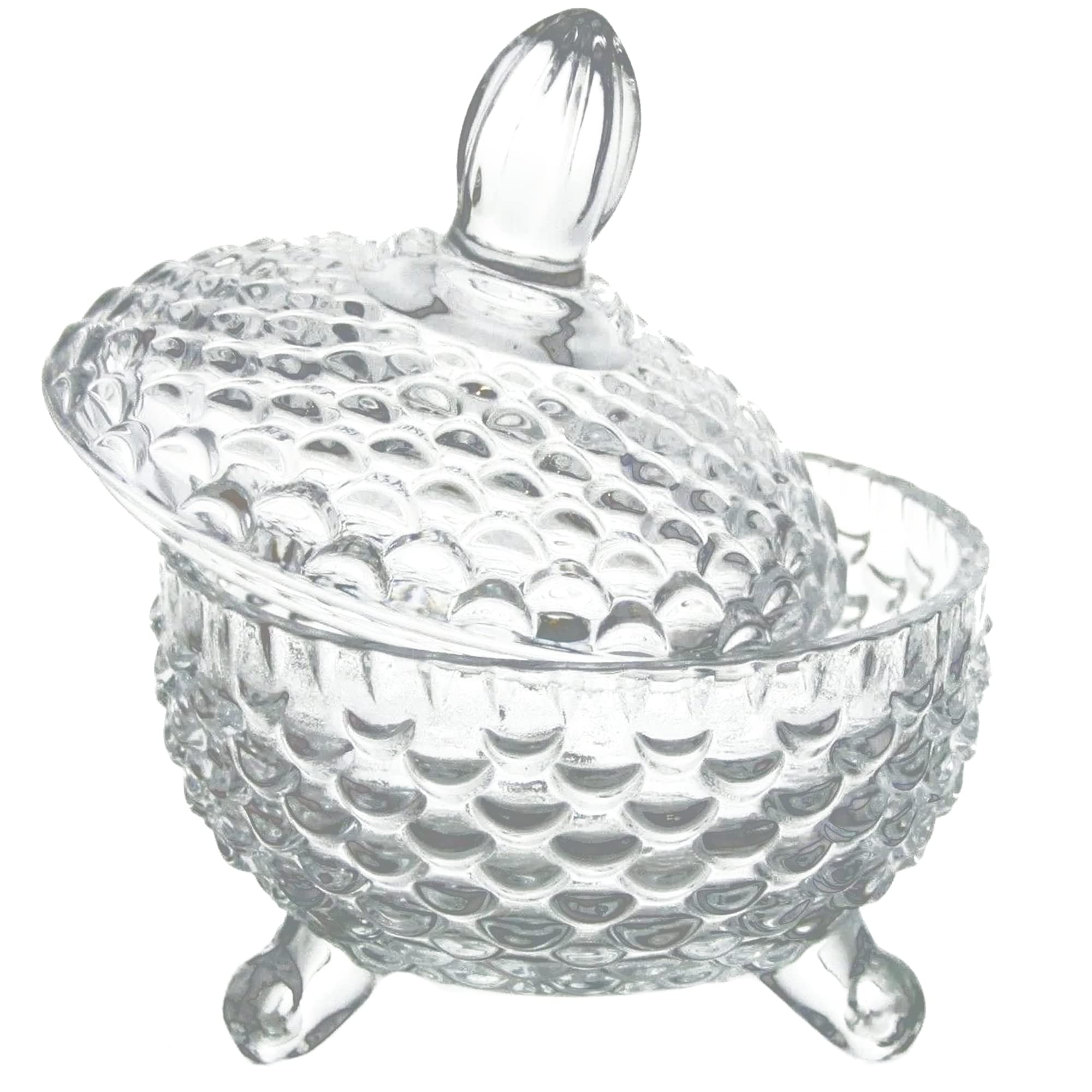 SG Traders Crystal Glass Candy Jar with Lid Decorative Jars Glass Sweet ...