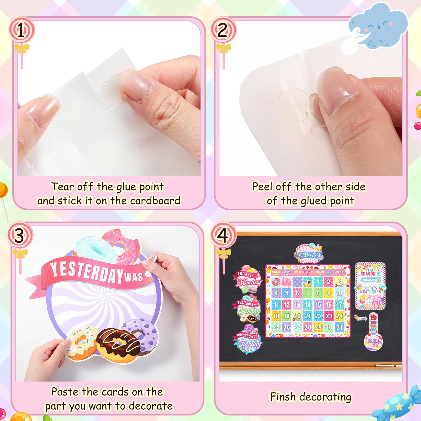 Snapklik.com : Cholemy 85 Pcs Candyland Calendar Bulletin Board Set ...