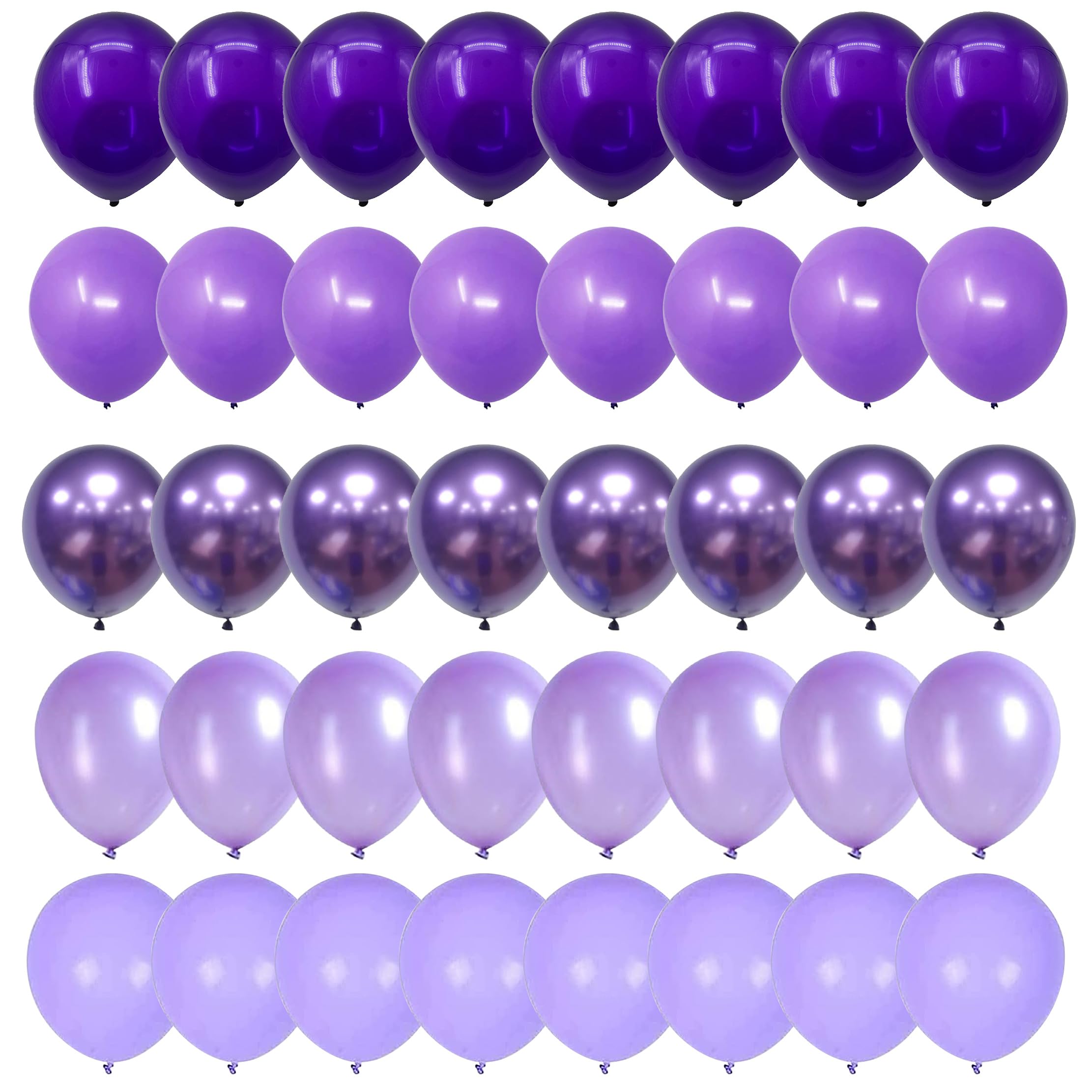 Amazon.com: Purple Balloons, 60 Packs 12 Inch Metallic Chrome Purple ...
