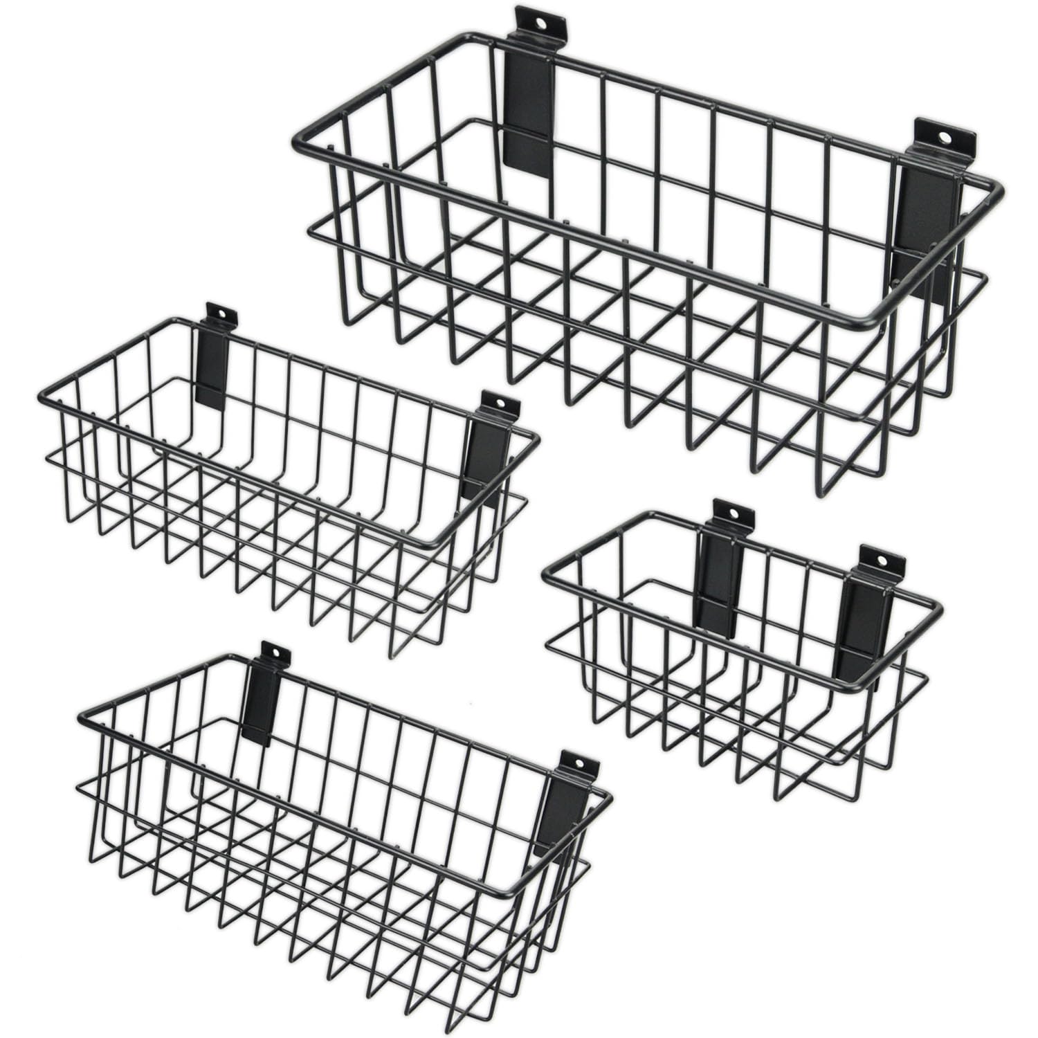 Amazon.com: Aking Ace 4Pcs Slatwall Baskets, Metal Slat wall Baskets ...