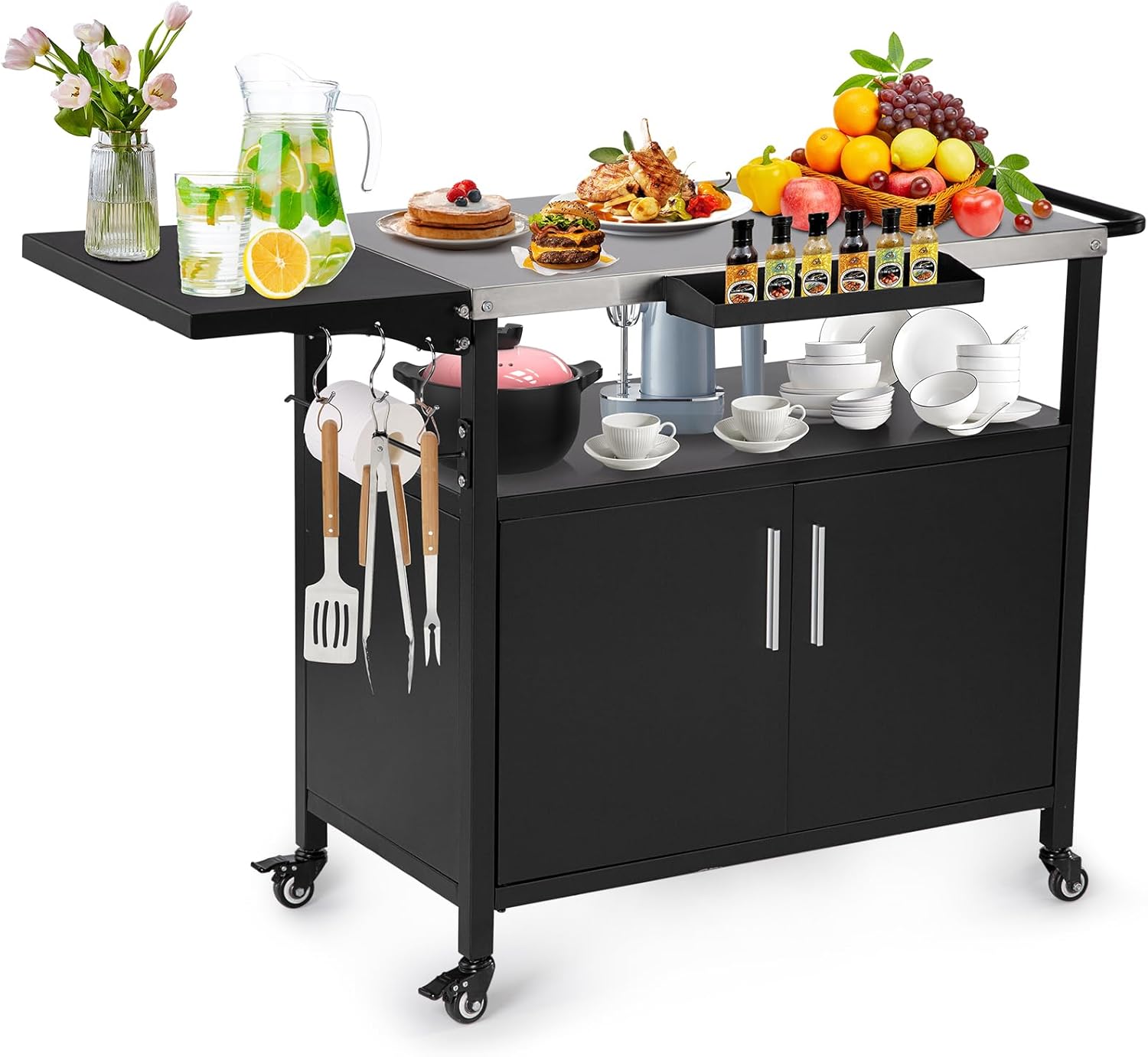 Amazon.com: GVGBUK Parrilla al aire libre con taquillas, Acero ...