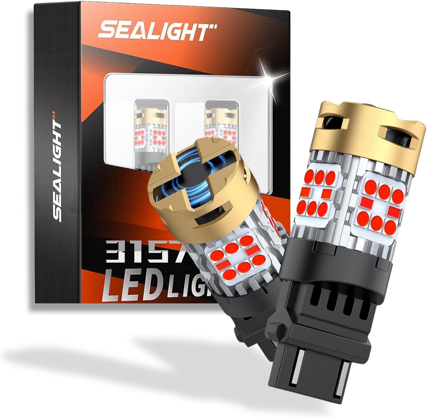 Amazon.com: SEALIGHT LED Brake Light Bulbs, 3156 3157 LED Bulb Red 1400 ...