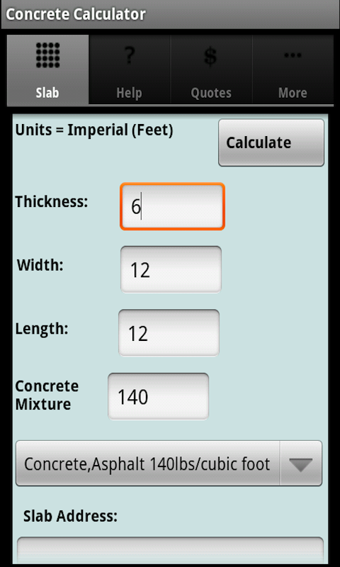 Concrete Calculators - App on Amazon Appstore