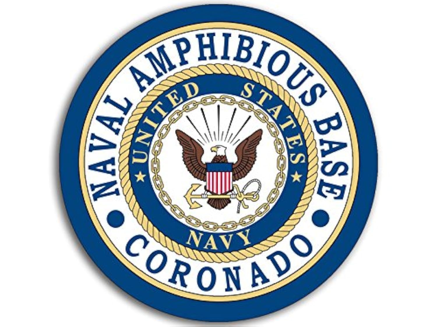 Amazon.com - Round Naval Amphibious Base Coronado Seal Sticker (Logo ca ...