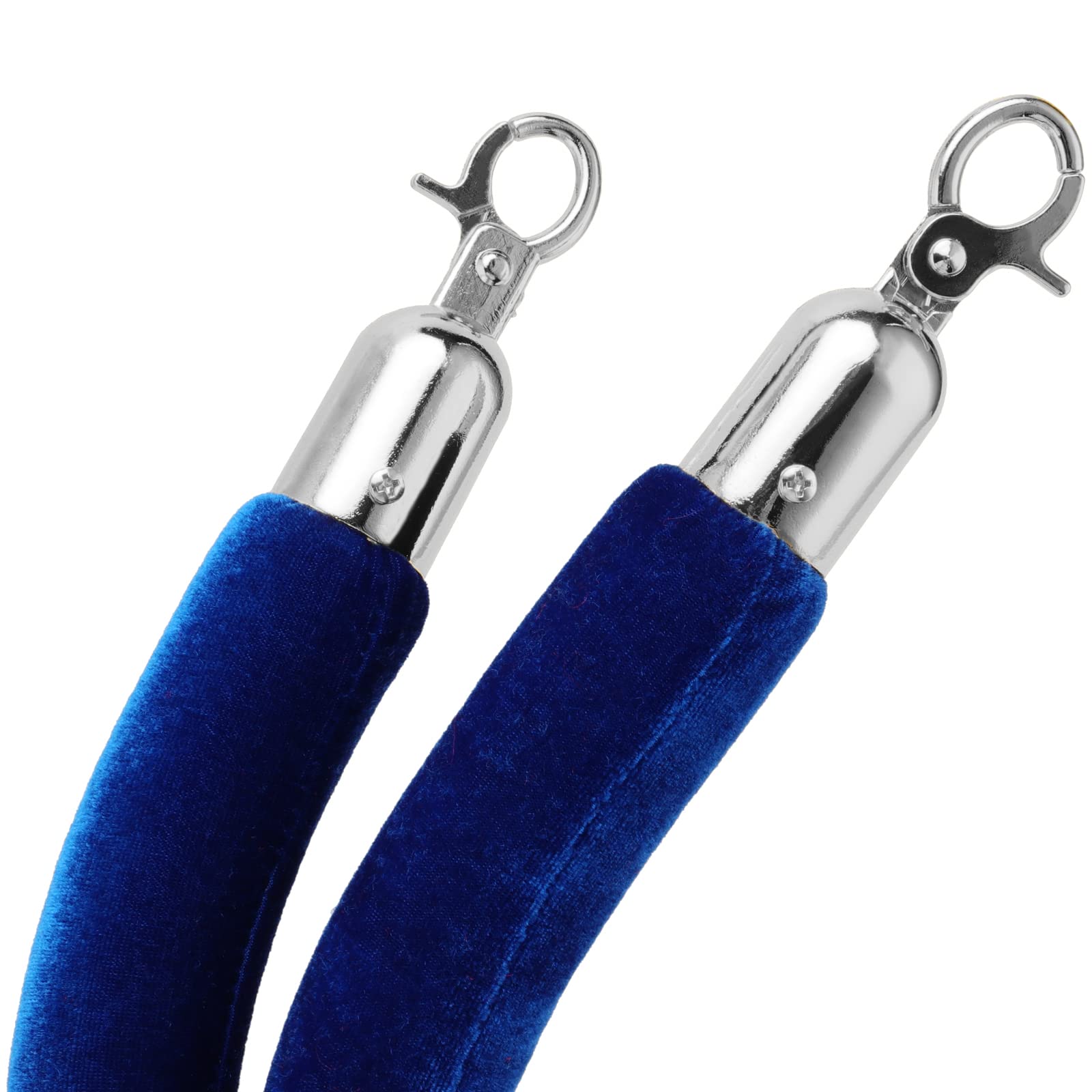 JAPCHET 4 Pack 6.6 Feet Velvet Rope, Blue Velvet Stanchion Rope with ...