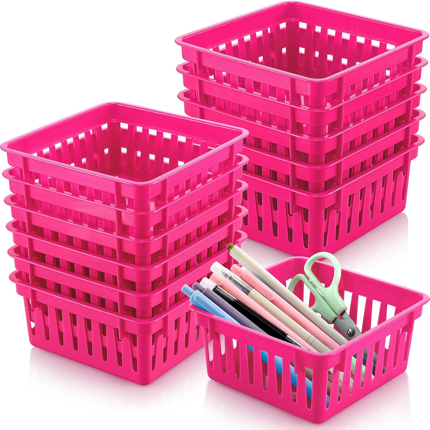 Amazon.com : Seajan 12 Pcs 5.3 x 5.3 x 2.4 Small Plastic Classroom ...